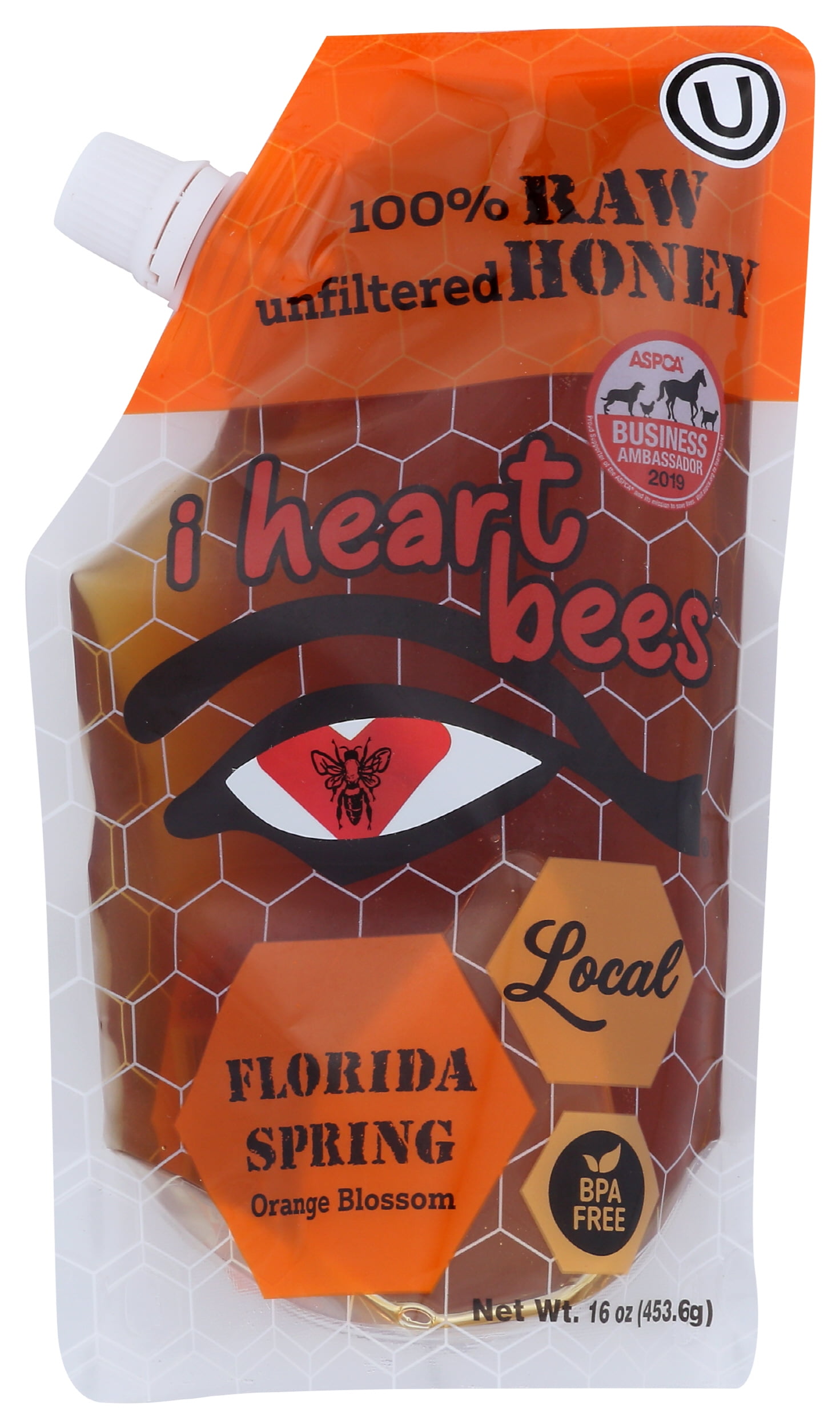Pack of 12, I Heart Bees Florida Spring with Orange Blossom Honey, 16 ...