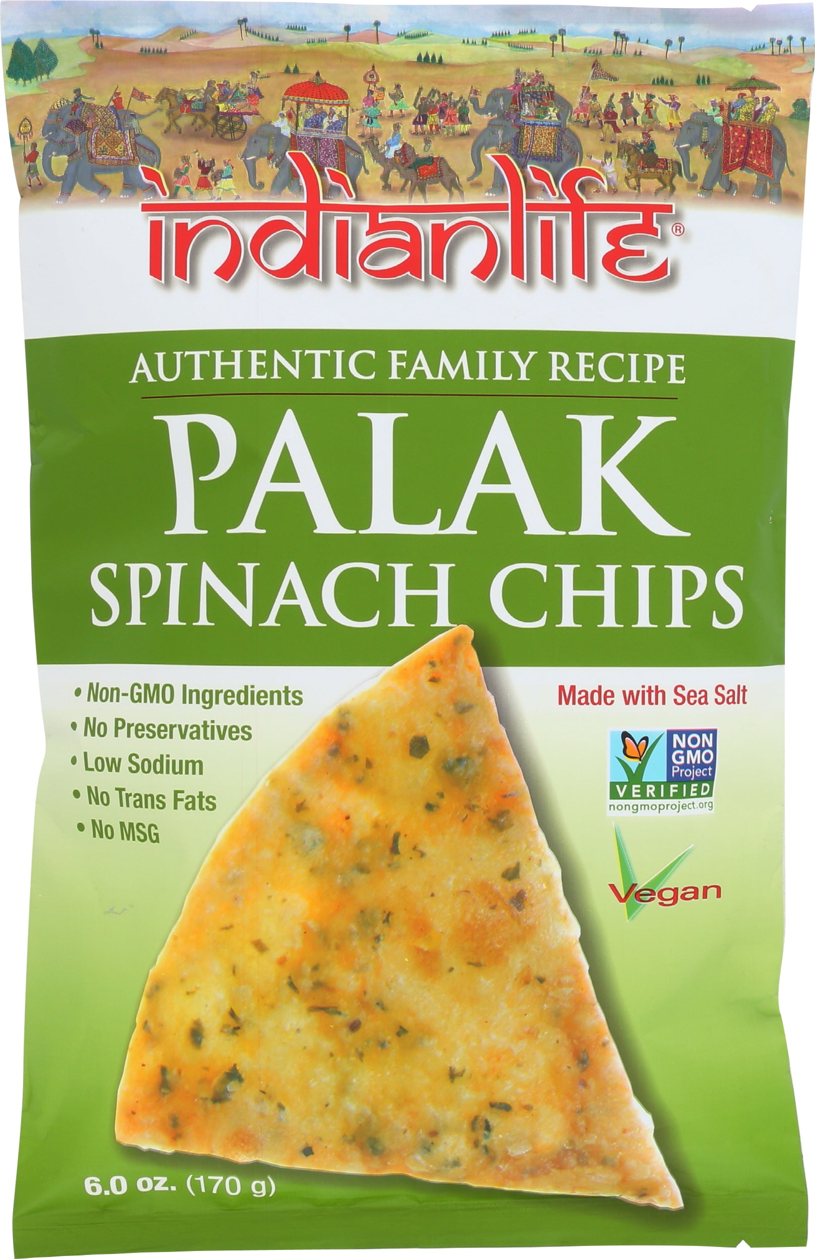 (Pack of 12), Indianlife Palak Spinach Chips, 6 oz - Walmart.com