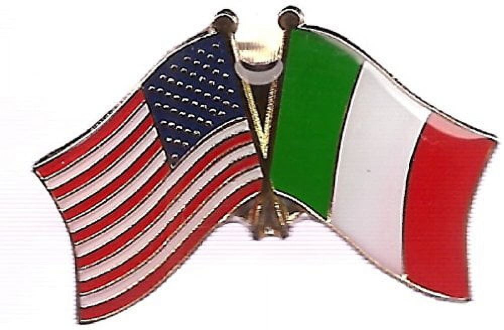 Pack of 12 Italian Flag Lapel Pins, Italy Crossed Double Friendship ...