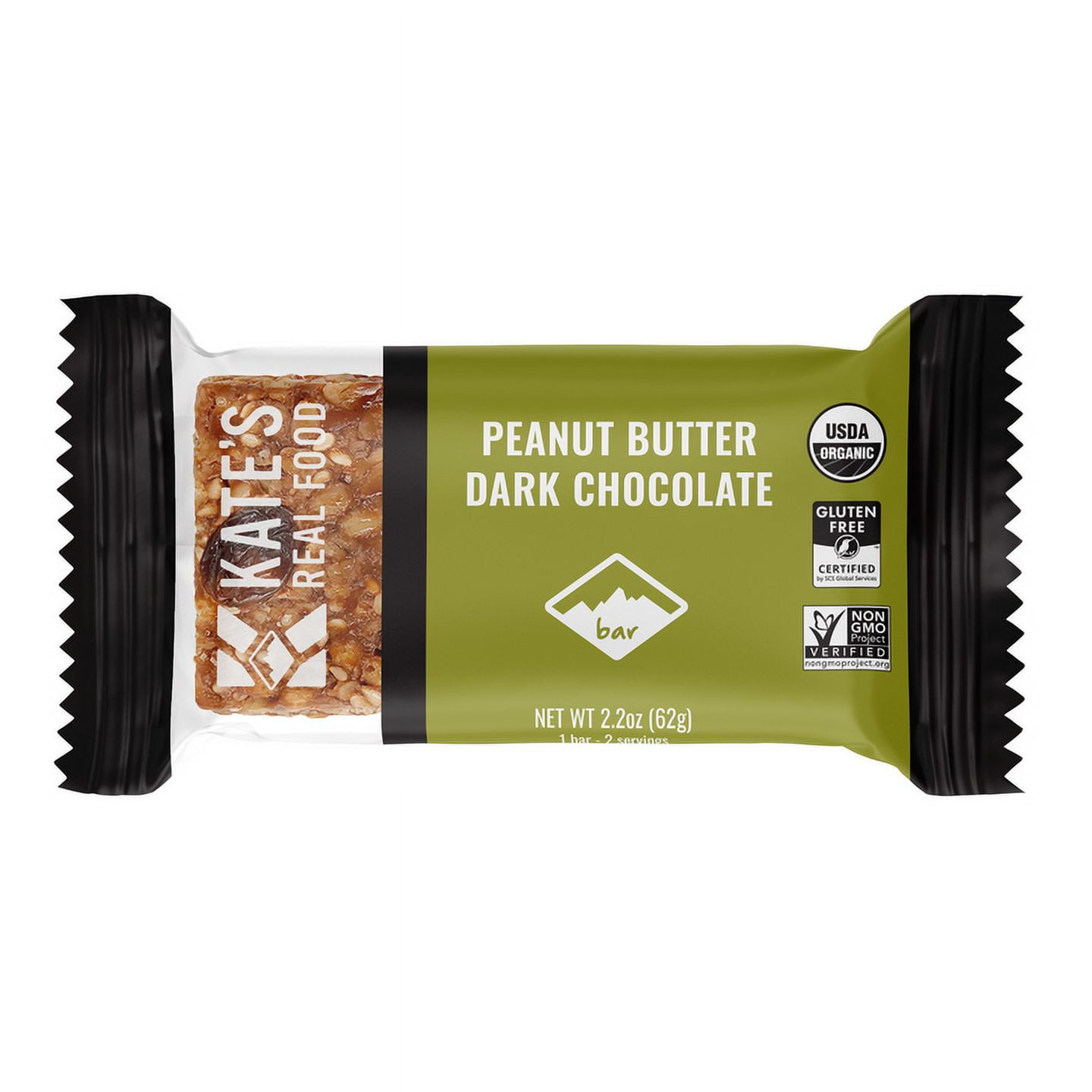 (Pack of 12), Kate's Real Food Grizzly Bar - Peanut Butter Dark ...