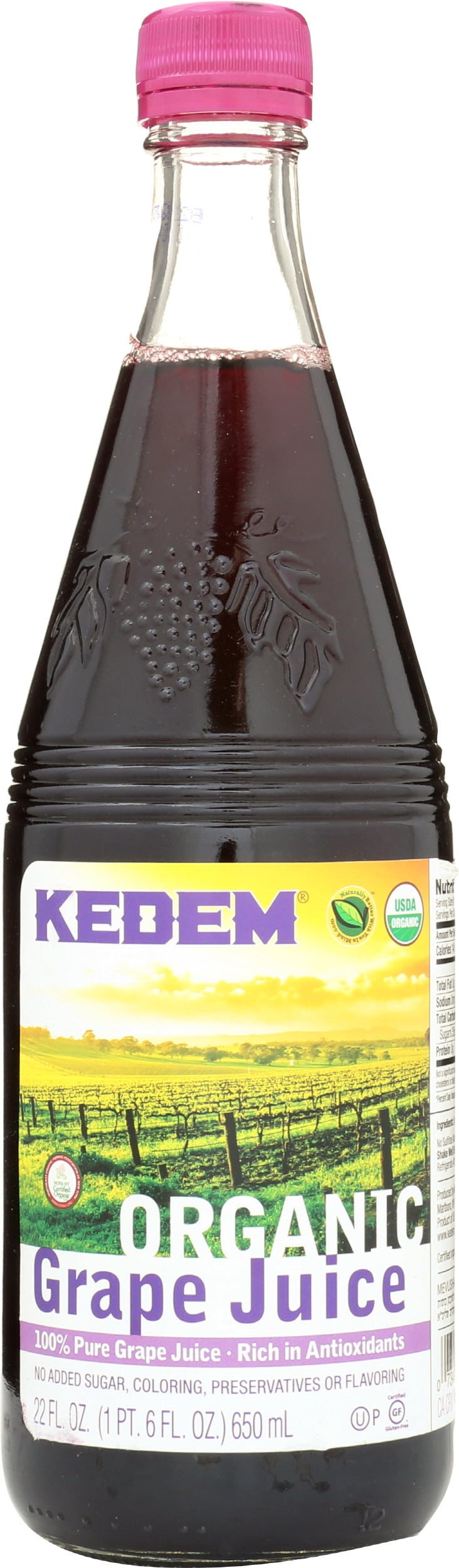Pack of 12, Kedem Organic Grape Juice, 22 fl oz - Walmart.com