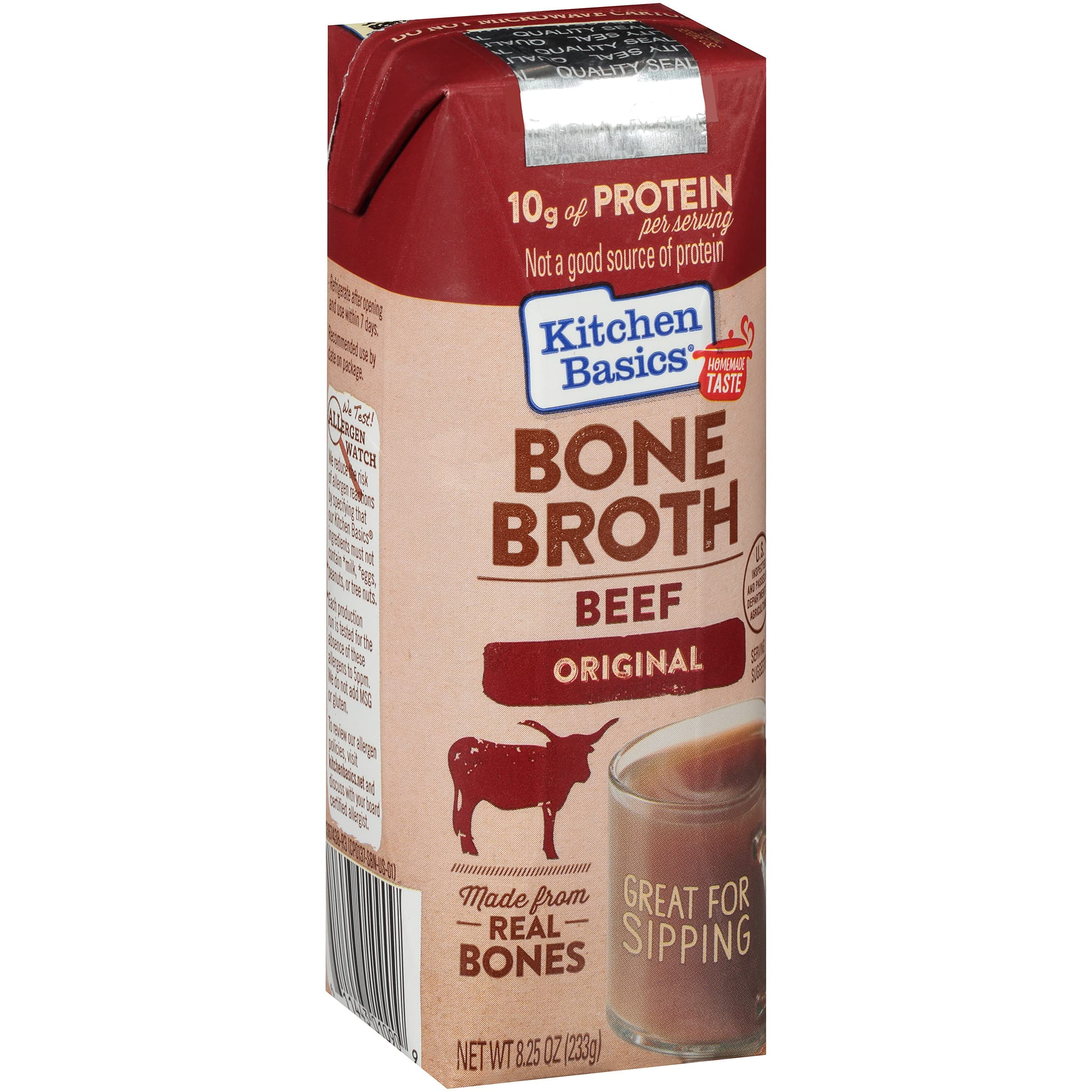 (Pack of 12) Kitchen Basics Original Beef Bone Broth 8.25 fl oz ...