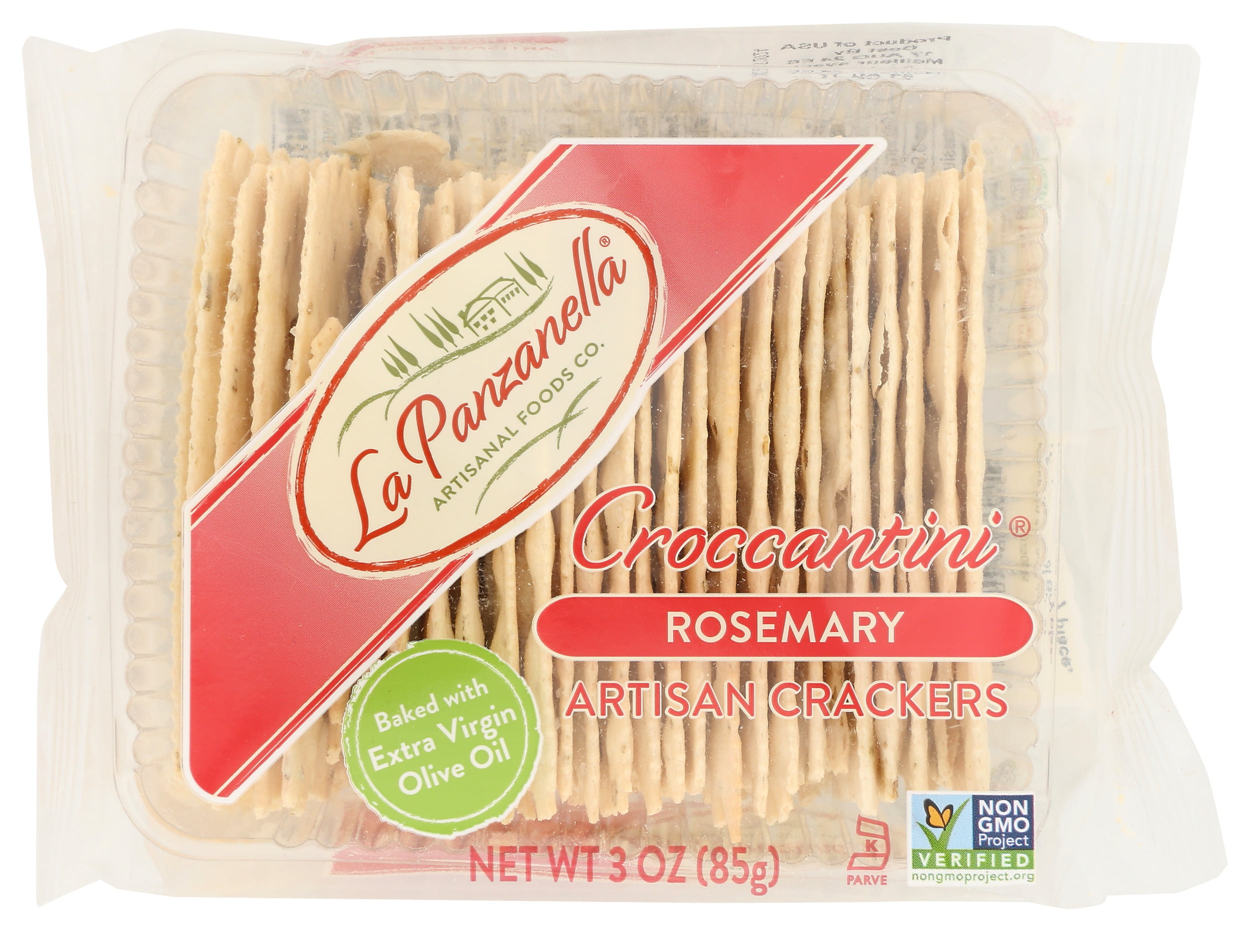 Pack of 12, La Panzanella Rosemary Croccantini® Artisan Crackers, 3 oz ...