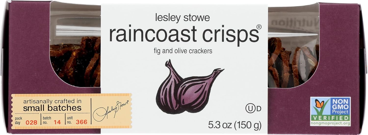 Pack of 12, Lesley Stowe Raincoast Crisps Fig and Olive Crackers, 5.3 oz - Walmart.com