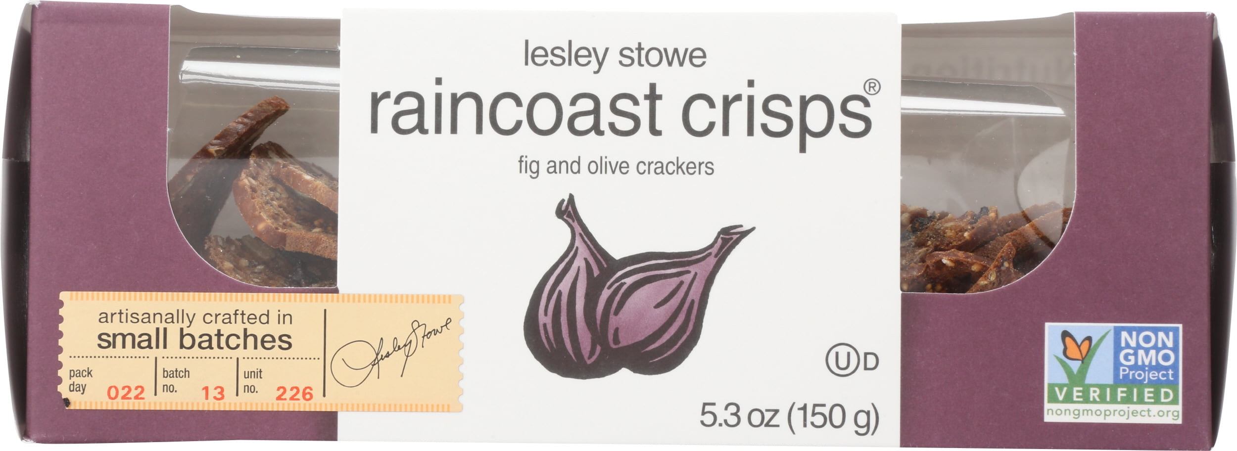 Pack of 12, Lesley Stowe Raincoast Crisps Fig and Olive Crackers, 5.3 ...