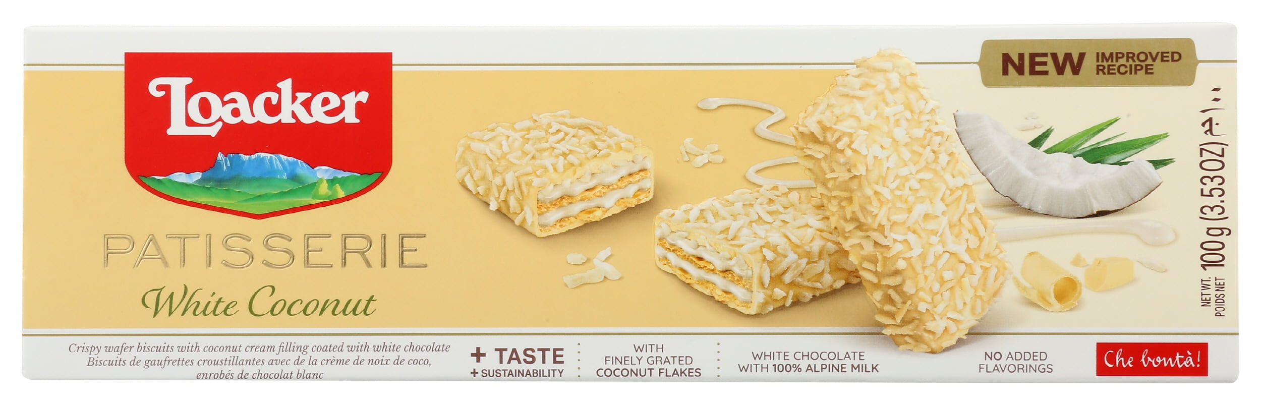 (Pack of 12), Loacker Patisserie White Coconut Biscuits, 3.53 oz ...