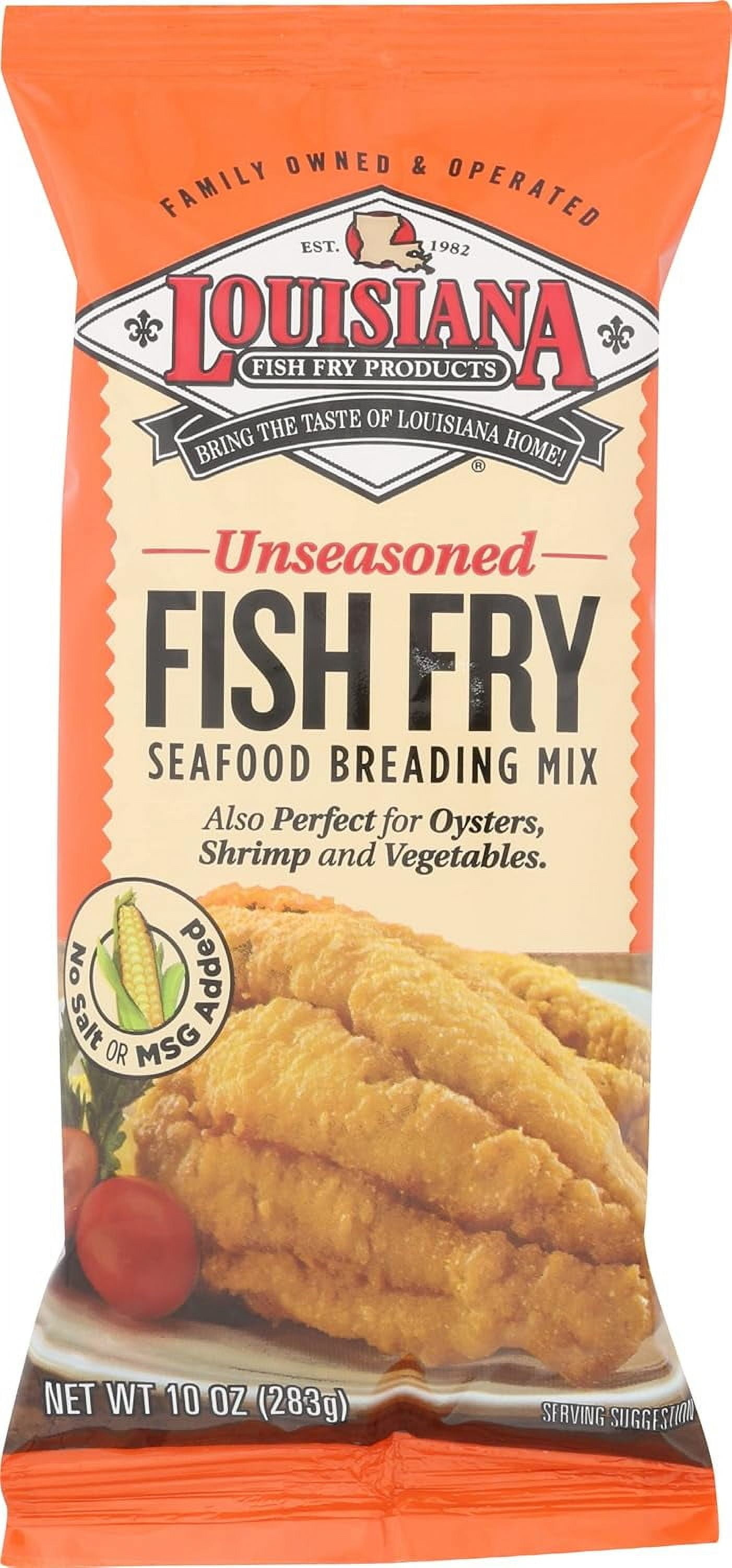 Pack of 12, Louisiana Unseasoned Fish Fry Seafood Breading Mix, 10 oz ...