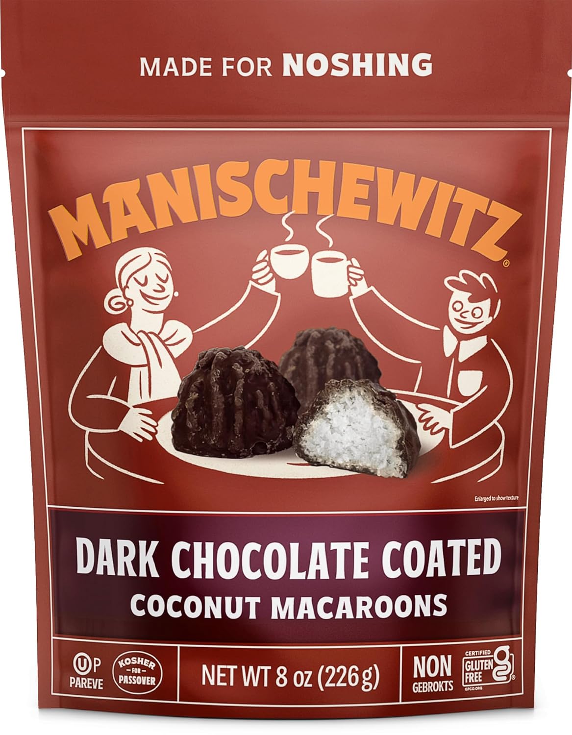 Pack of 12, Manischewitz Dark Chocolate Covered Coconut Macaroons, 8 oz ...