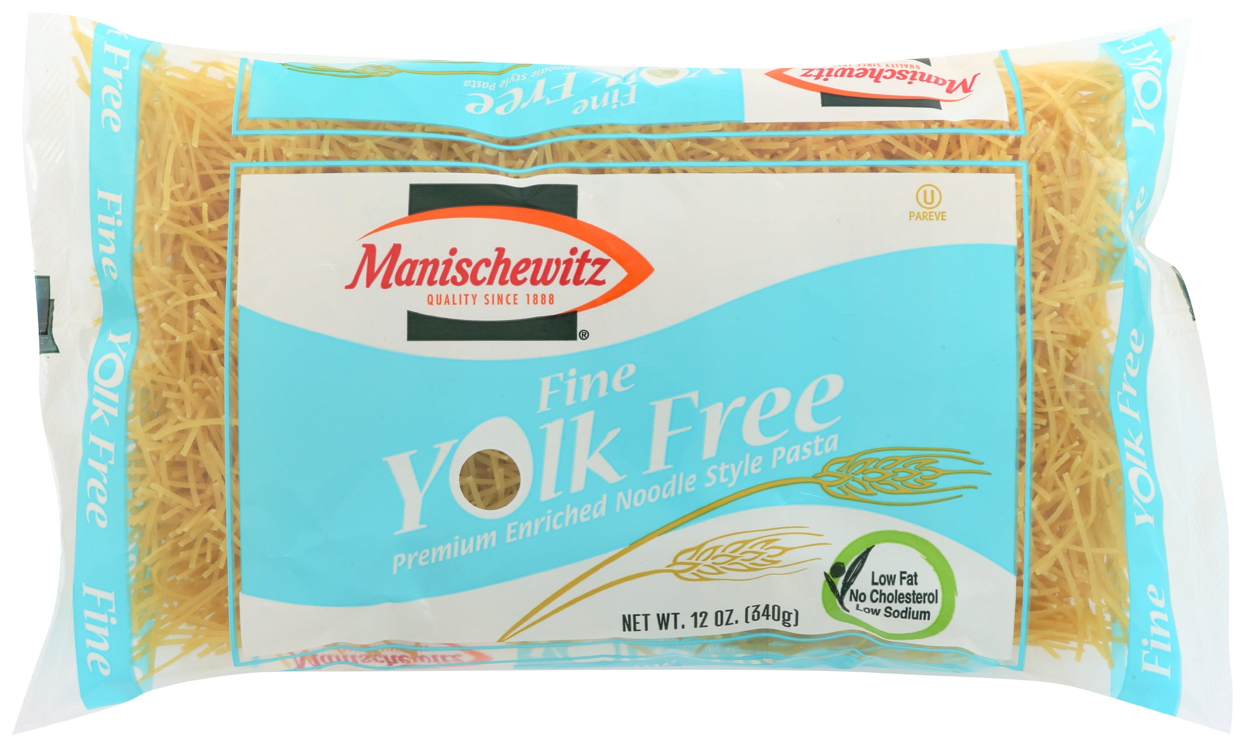 Pack of 12, Manischewitz Fine Yolk Free Noodle Style Pasta, 12 oz ...