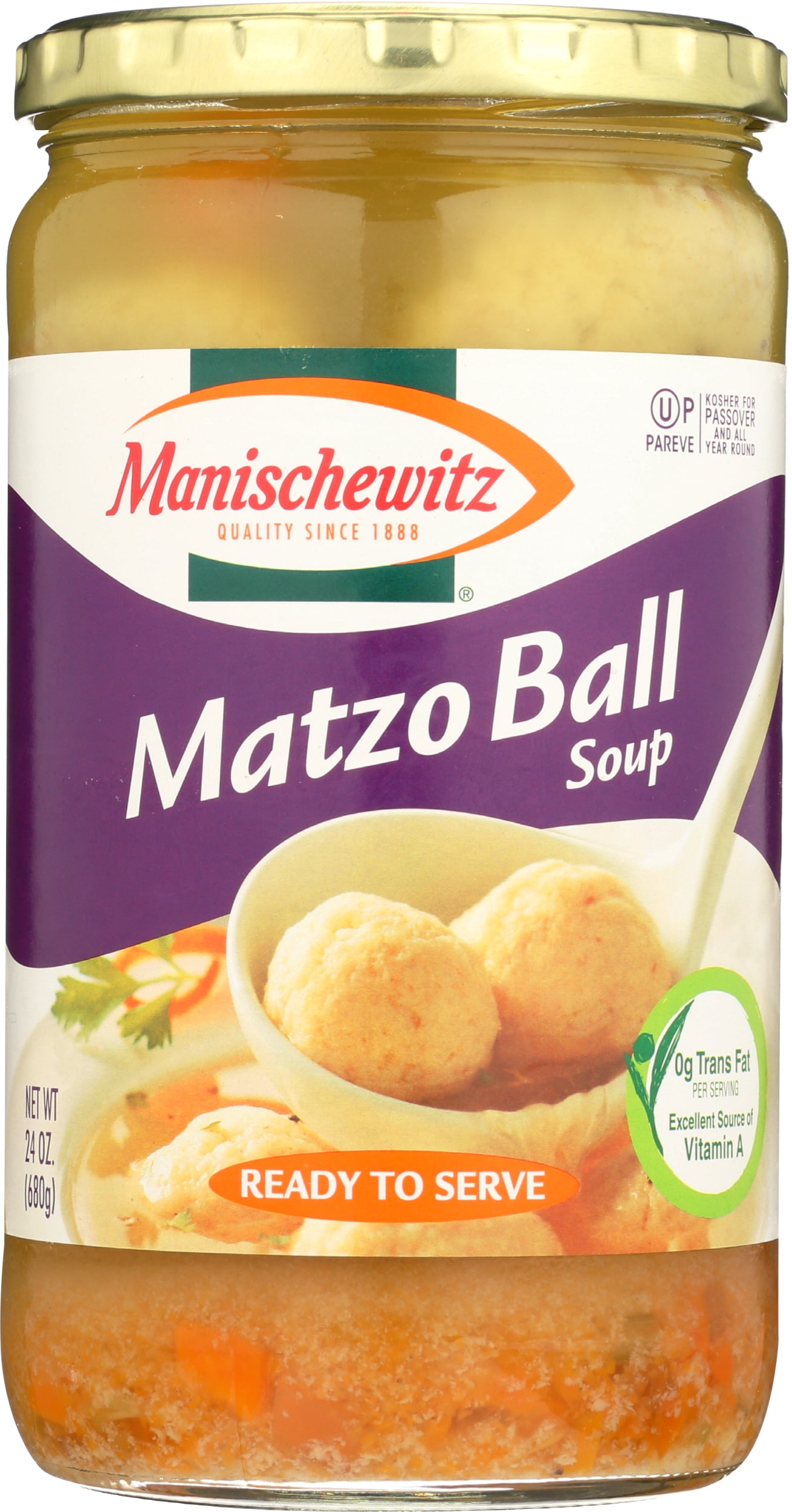 Pack of 12, Manischewitz Matzo Ball Soup Jar, 24 oz - Walmart.com