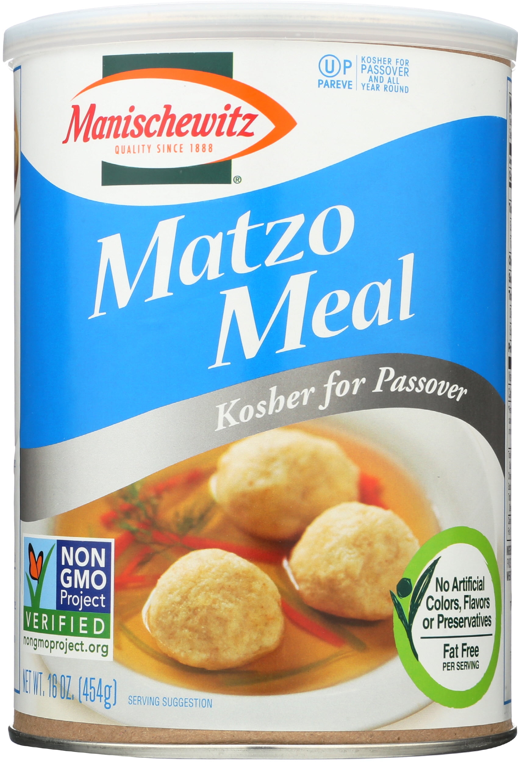 Pack of 12, Manischewitz Matzo Meal Passover Canister, 16 oz - Walmart.com