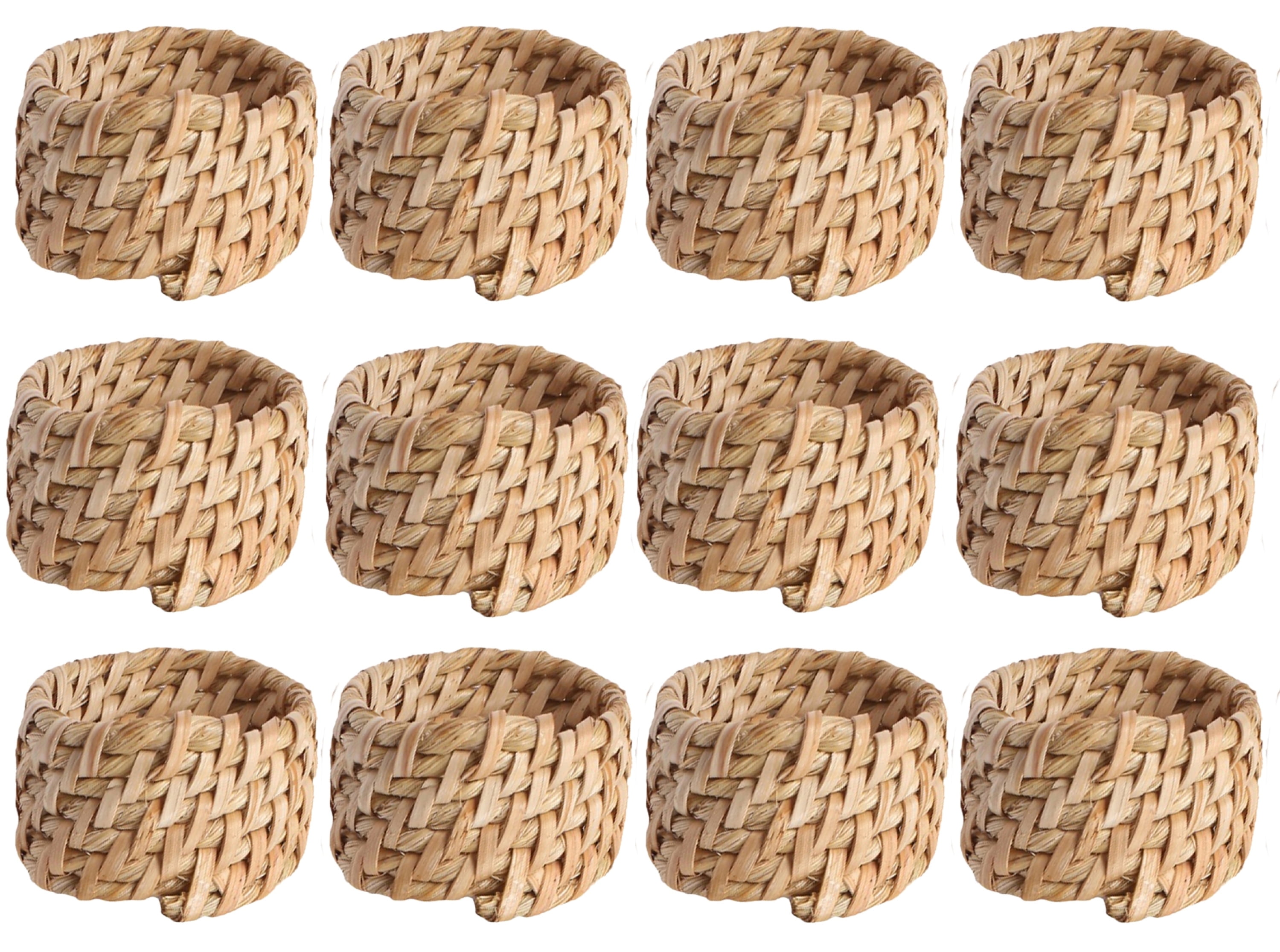 Set of 12 Handcrafted Napkin Rings - Cane & Barn Round Napkin Holders ...