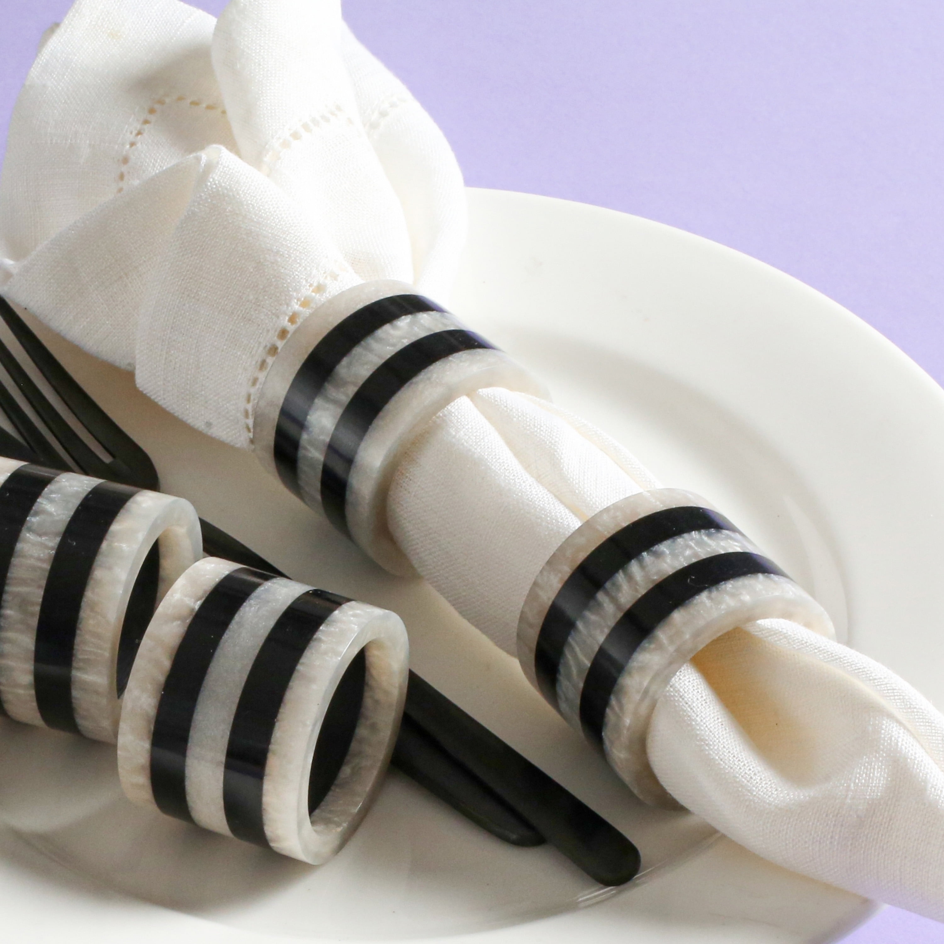 Pack of 12 Napkin Rings for Party Décor - Epoxy Resin VI Napkin Holder ...