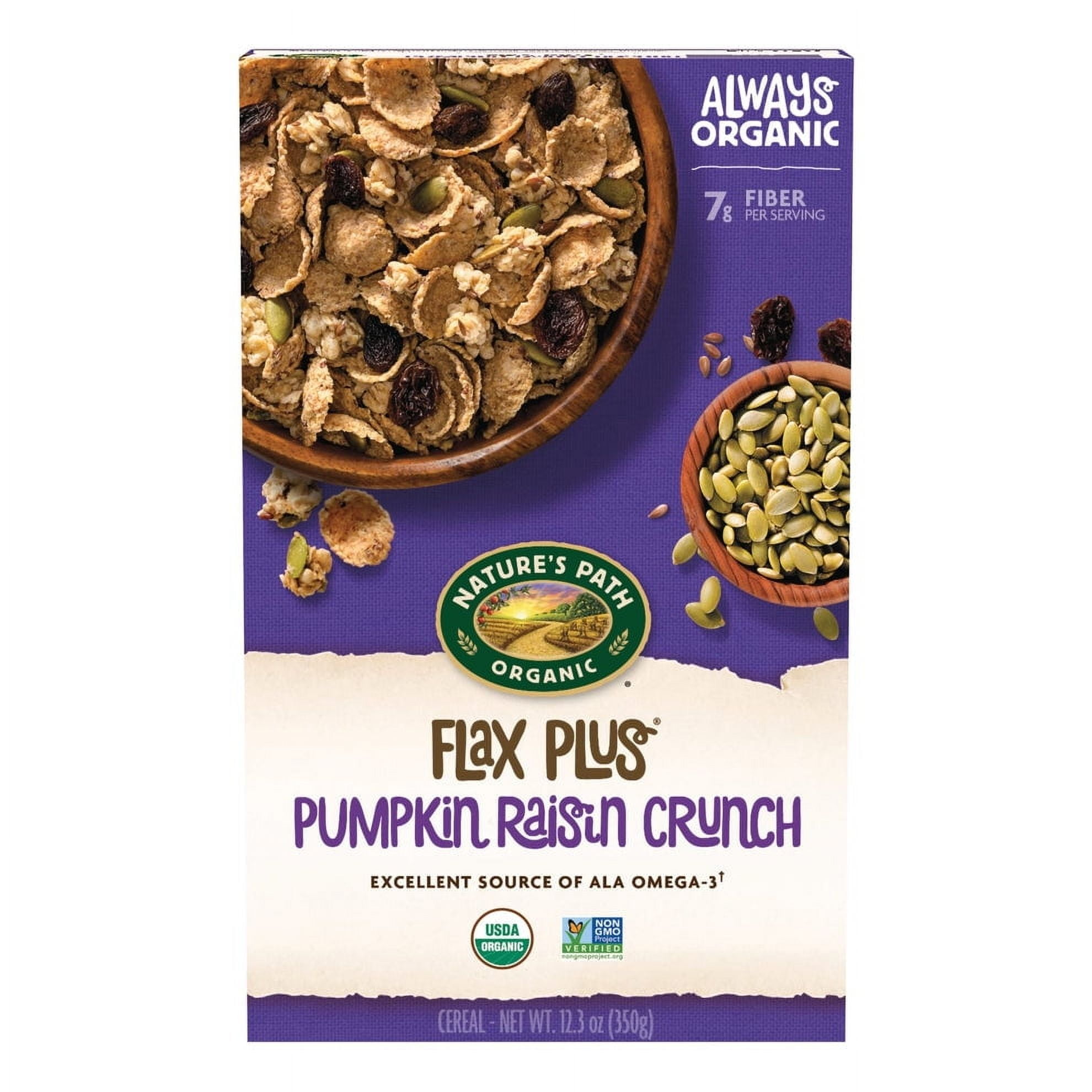 Pack of 12, Natures Path Organic Flax Plus Pumpkin Raisin Crunch Cereal ...
