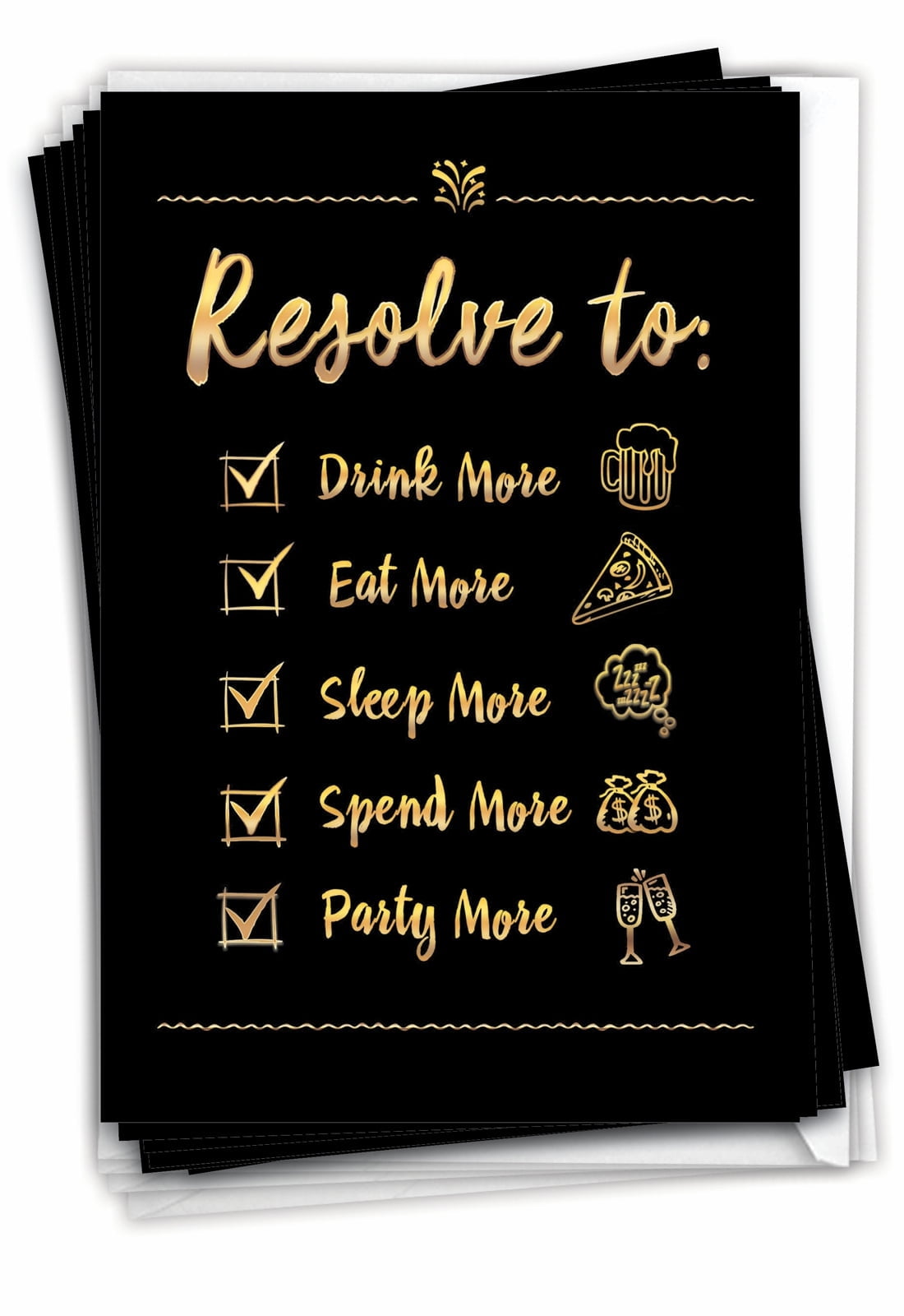 Pack of 12 New Year Greeting Cards (1 Design, 12 Cards) - Bad ...