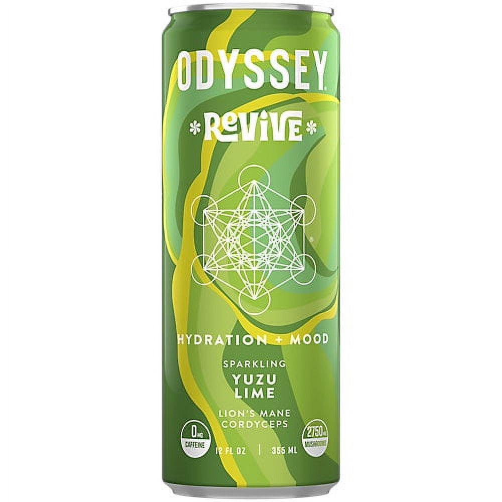 (Pack of 12), Odyssey Revive Hydration + Mood - Yuzu Lime, 12 fl oz ...