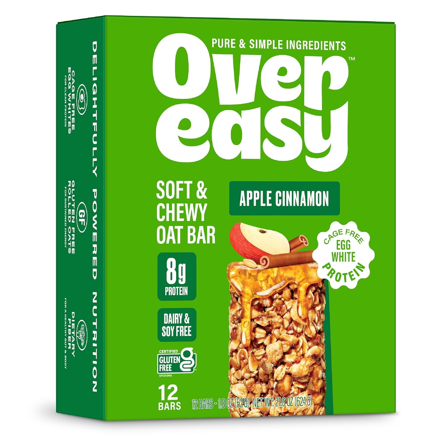 (Pack of 12), Over Easy Soft & Chewy Oat Bar - Apple Cinnamon, 1.8 oz ...