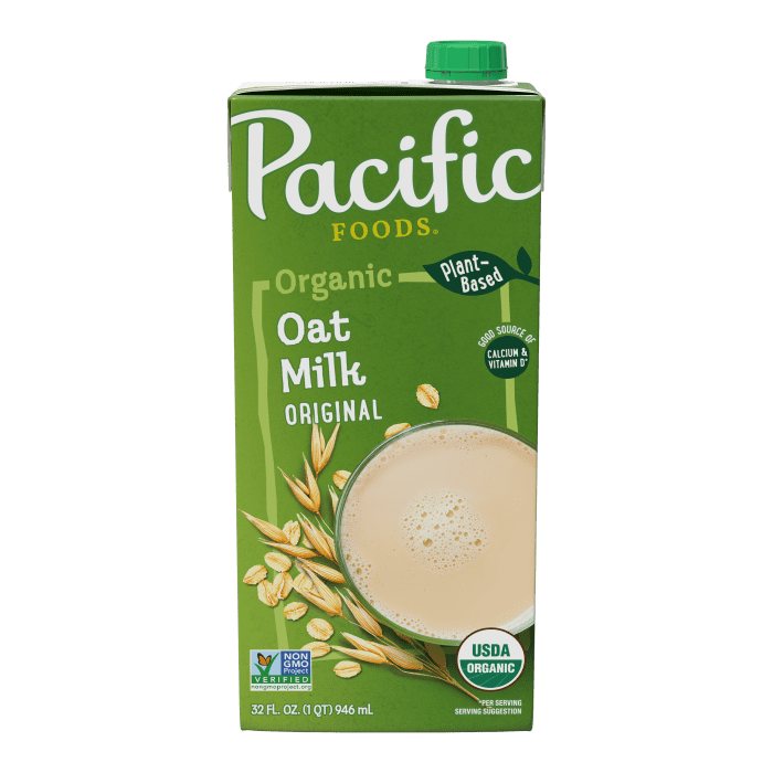 Pack of 12, Pacific Foods Original Organic Oat Milk, 32 fl oz - Walmart.com