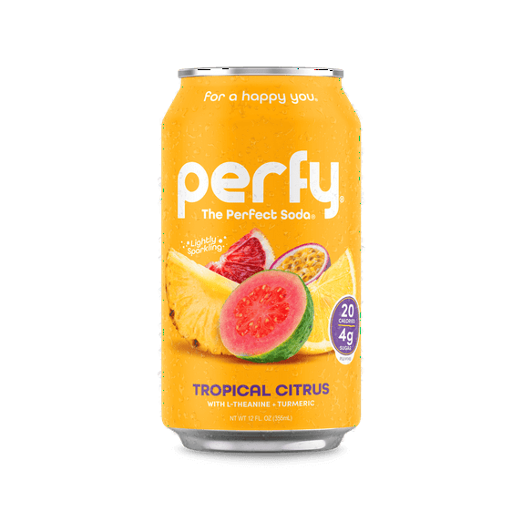 (Pack of 12), Perfy Superfood Soda - Tropical Citrus, 12 fl oz ...