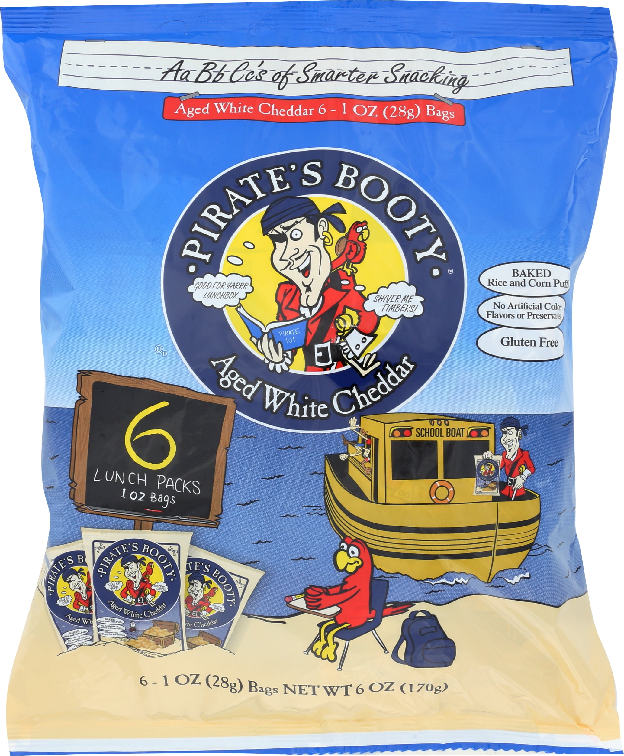 Pack of 12, Pirate Brands Pirates Booty Aged White Cheddar, 6 oz ...
