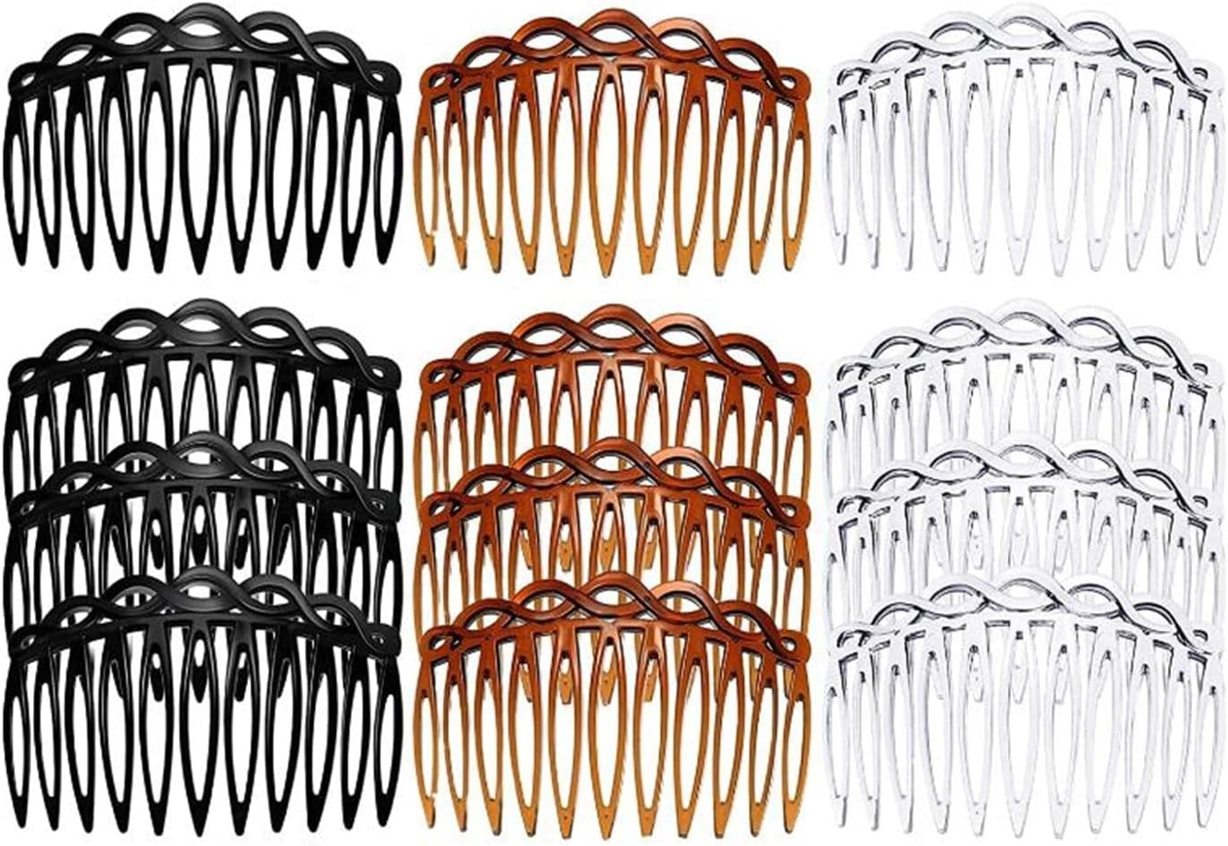 Pack of 12 Plastic Hair Side Comb French Hair Comb Insert Comb French ...