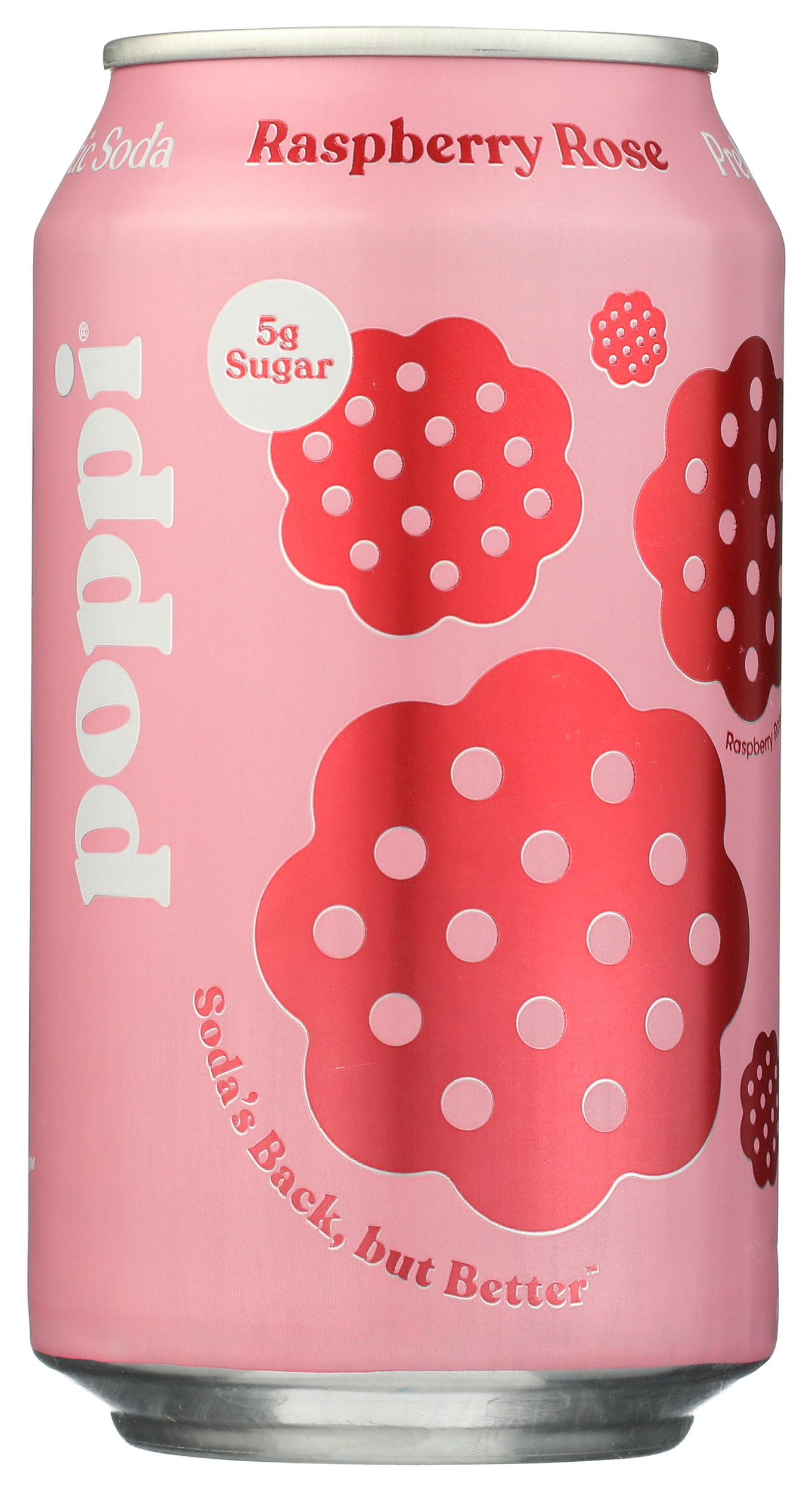 Pack of 12, Poppi Raspberry Rose Sparkling Prebiotic Soda, 12 fl oz ...