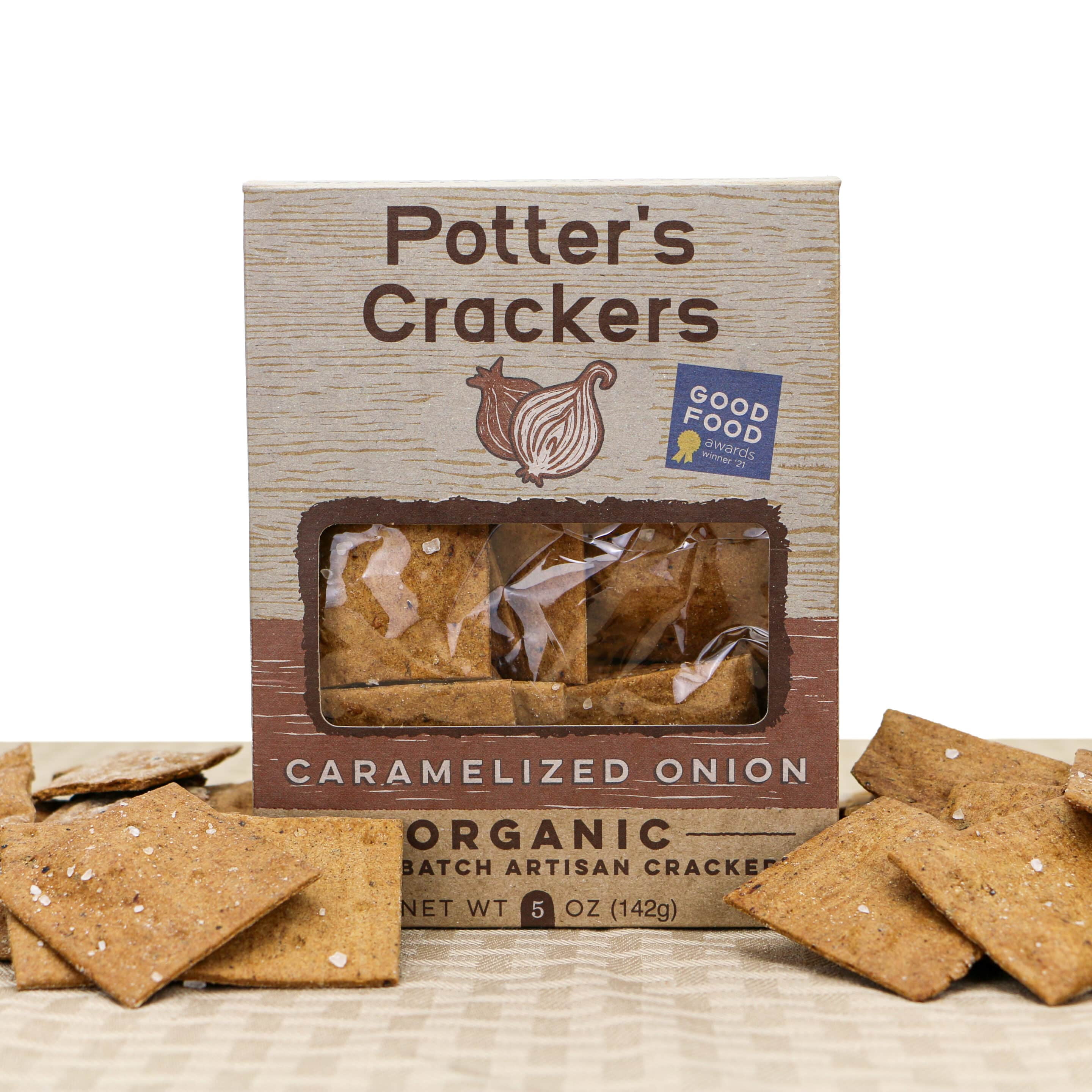 Pack of 12 Potters Crackers Caramelized Onion Organic 5 oz - Walmart.com