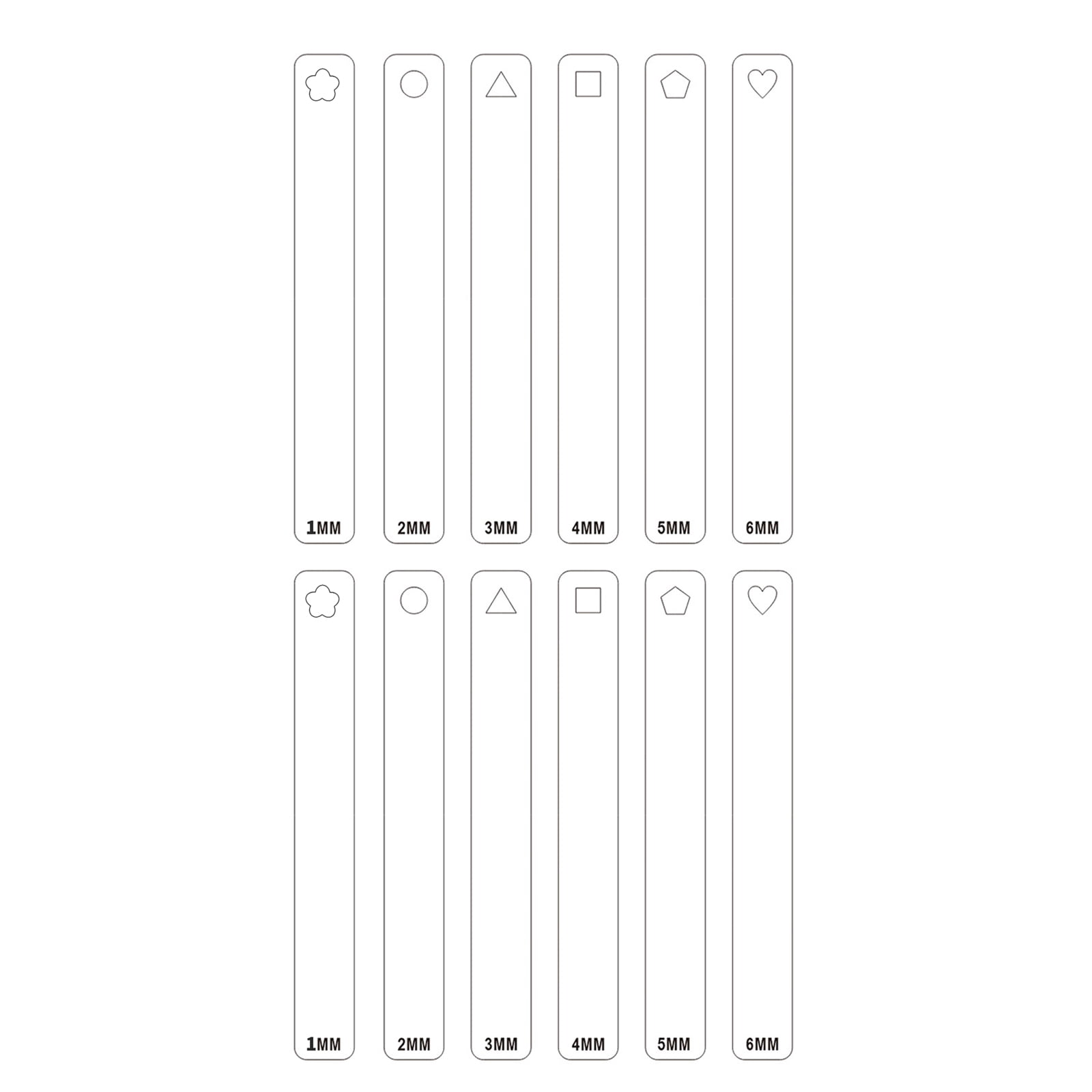 Pack of 12 Practical Acrylic Clay Rolling Guides for Polymers Clay ...