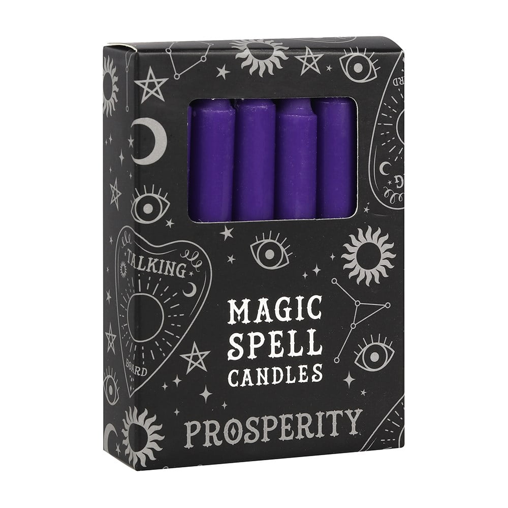 Pack of 12 Purple Prosperity Magic Spells 4" Candles - Walmart.com