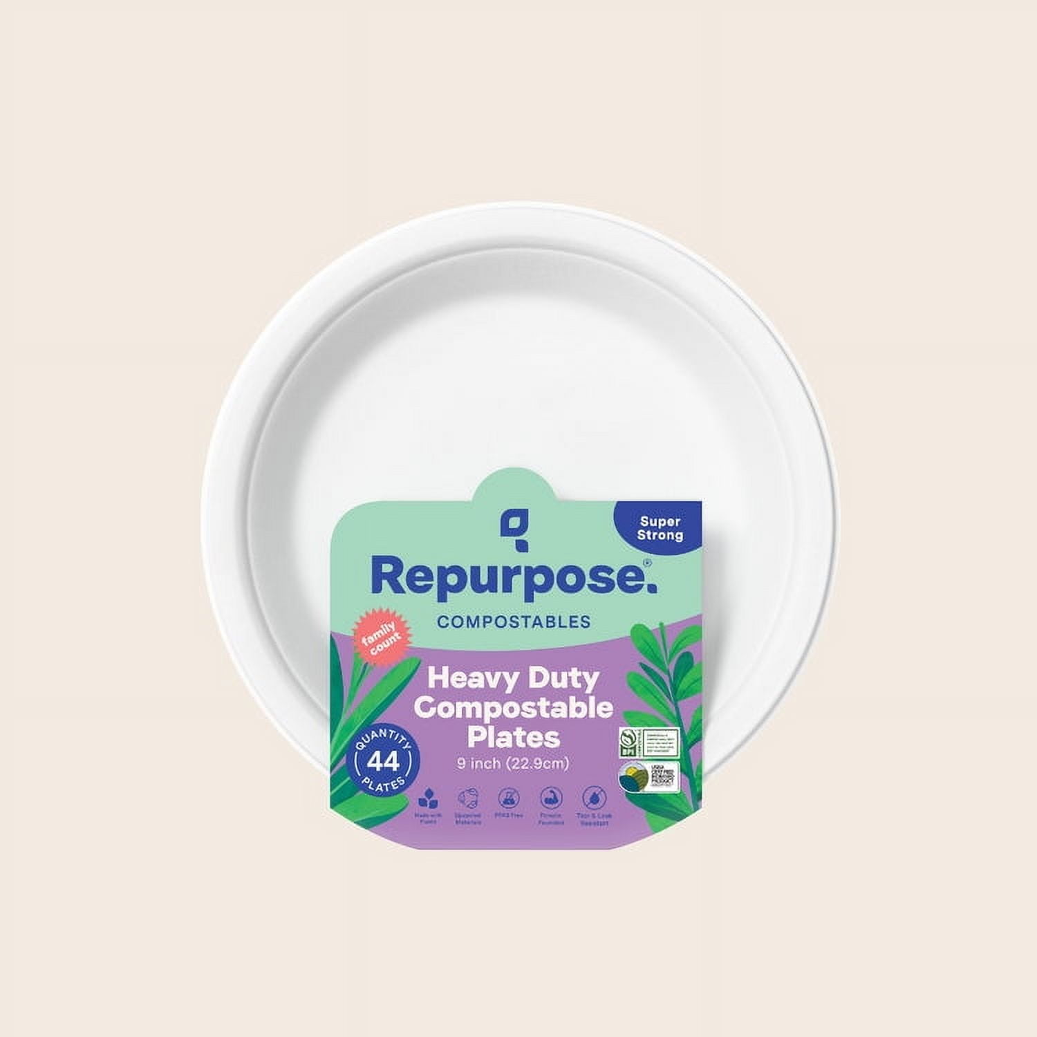 Pack of 12, Repurpose Compostable 9” Everyday Plates, 20 pc - Walmart.com