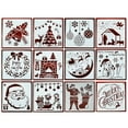 Pack of 12 Reusable Christmas Painting Stencil Templates DIY Drawing ...