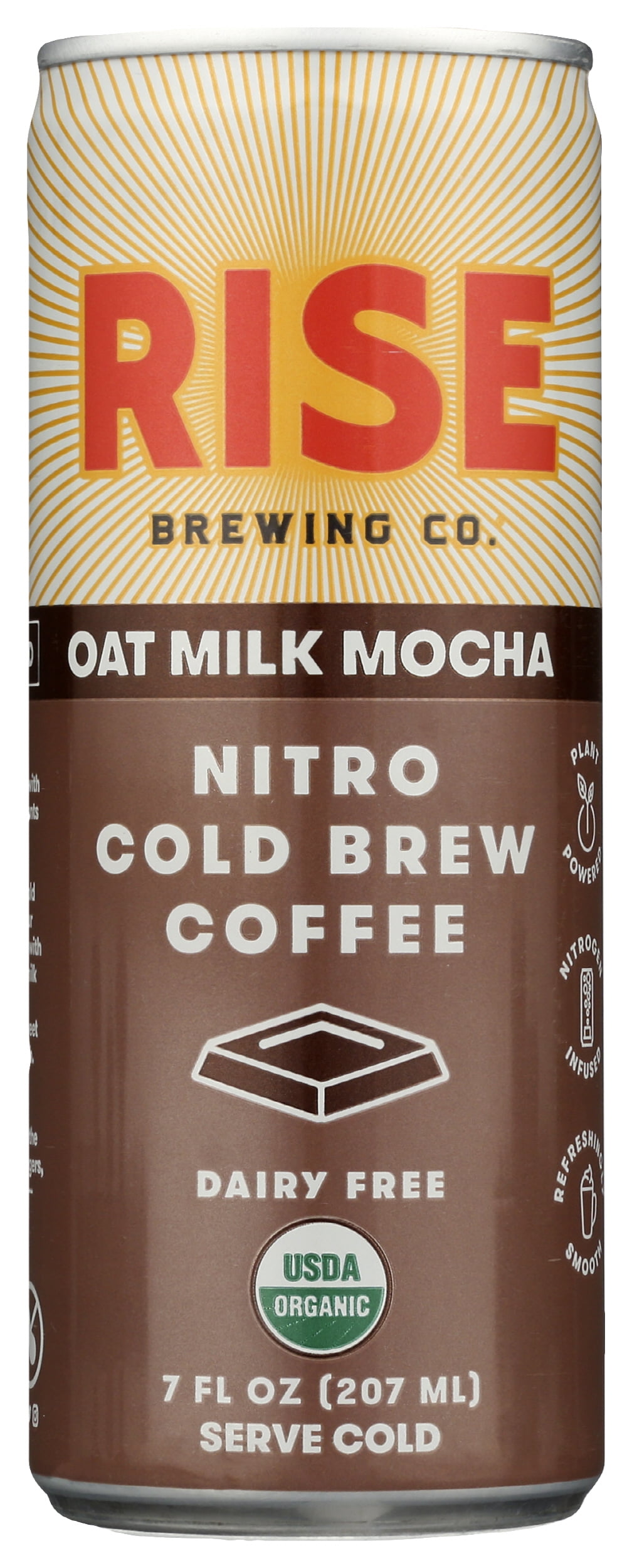 Pack of 12, Rise Brewing Co Oat Milk Mocha Nitro Cold Brew Latte, 7 fl ...