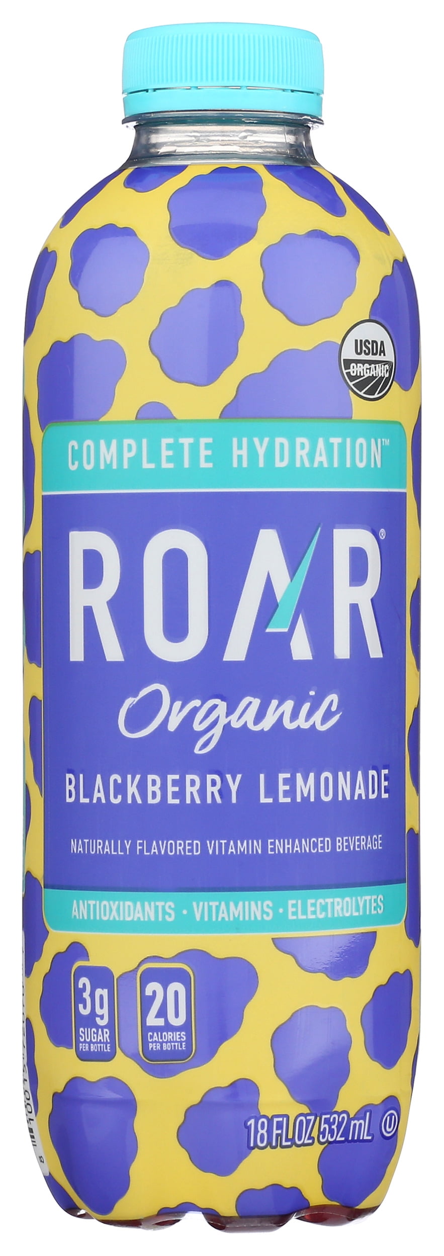 Pack of 12, Roar Organic Blackberry Lemonade Beverages, 18 fl oz ...