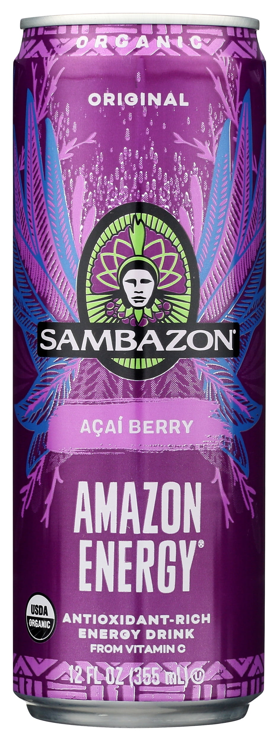 Pack of 12, Sambazon Original Açaí Berry Amazon Energy Drink, 12 fl oz ...