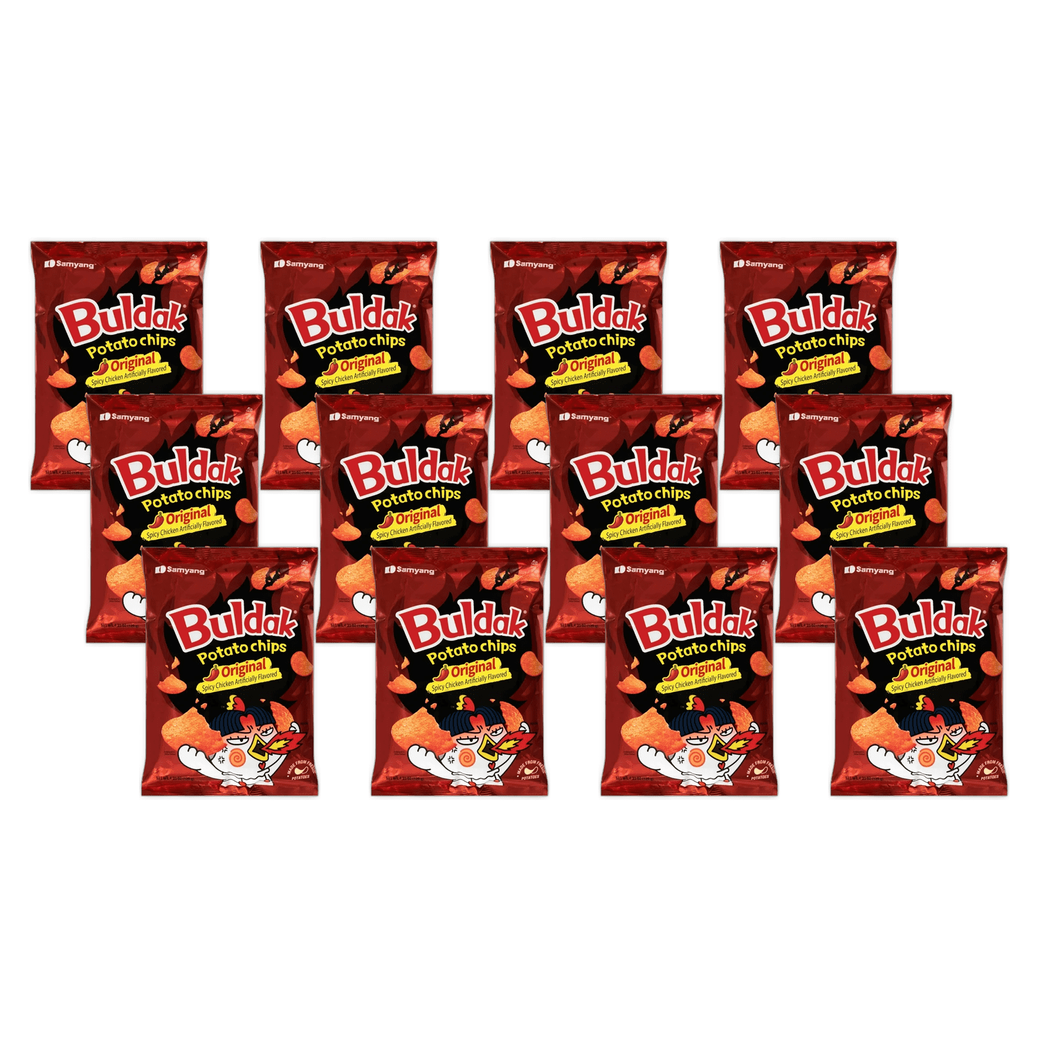 Pack of 12 Samyang Chips Potato Buldak Original 4.23 oz - Walmart.com