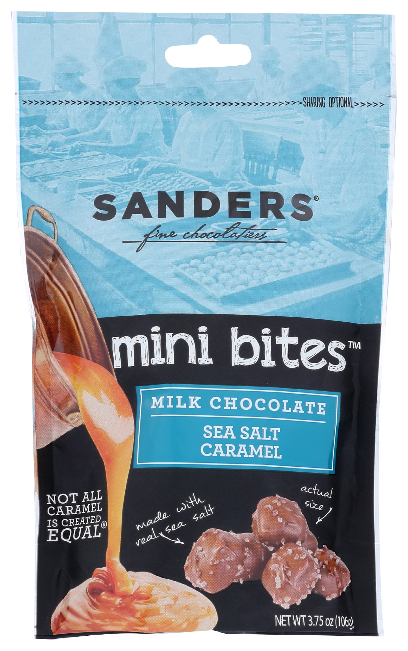 (Pack of 12), Sanders Milk Chocolate Sea Salt Caramel Bites , 3.75 oz ...