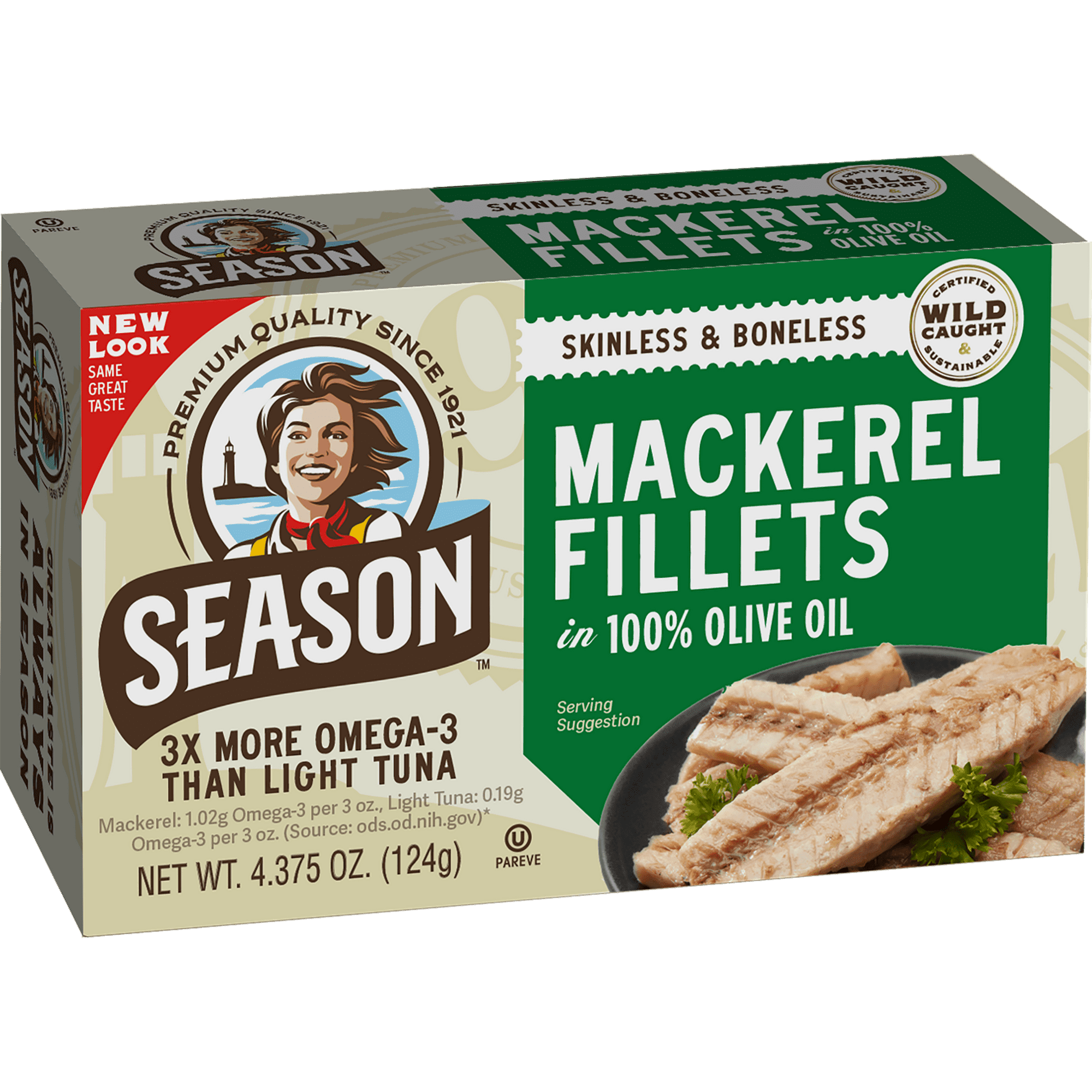 Pack of 12, Seasons Skinless & Boneless Mackerel Fillets in Olive Oil ...