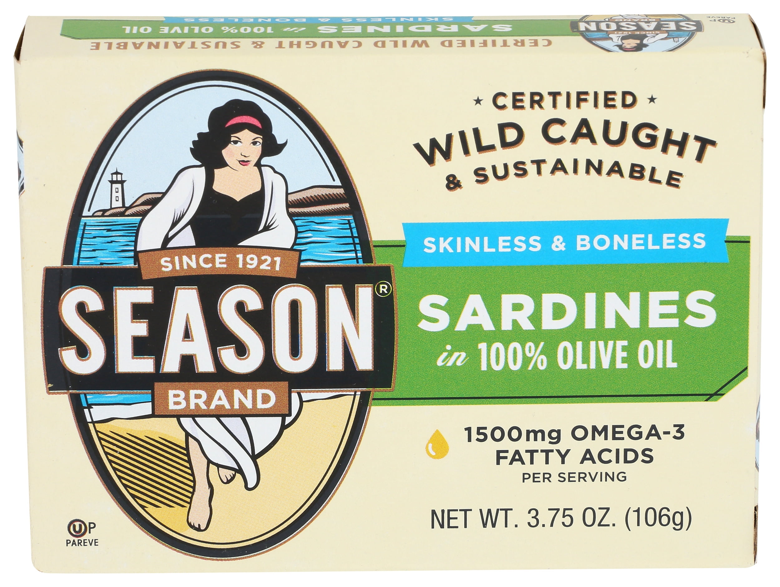 Pack of 12, Seasons Skinless & Boneless Sardines in 100% Olive Oil 5 ...