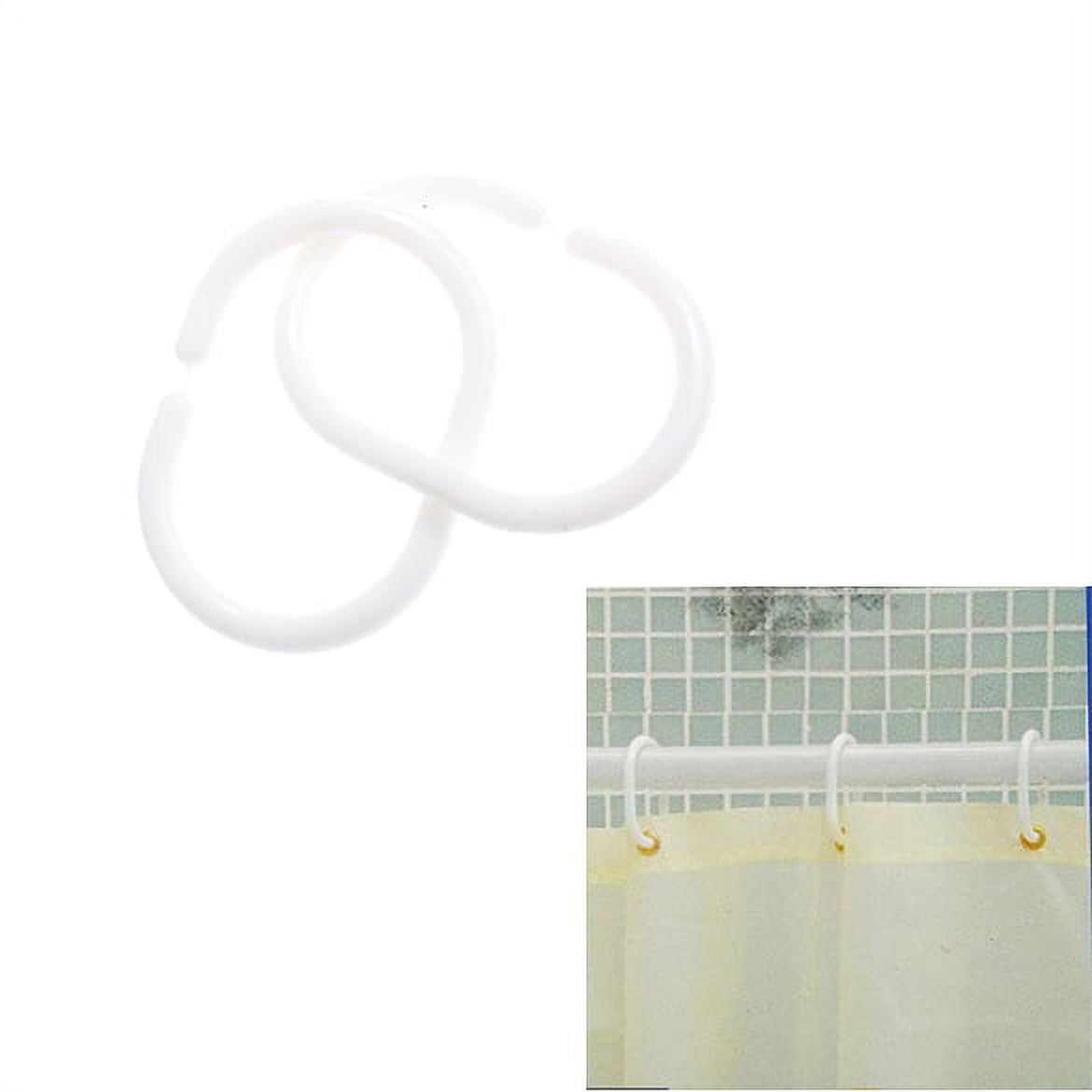 Pack of 12 Shower Curtain Hook Bath Drape Loop Clasp Bendable Hanger ...