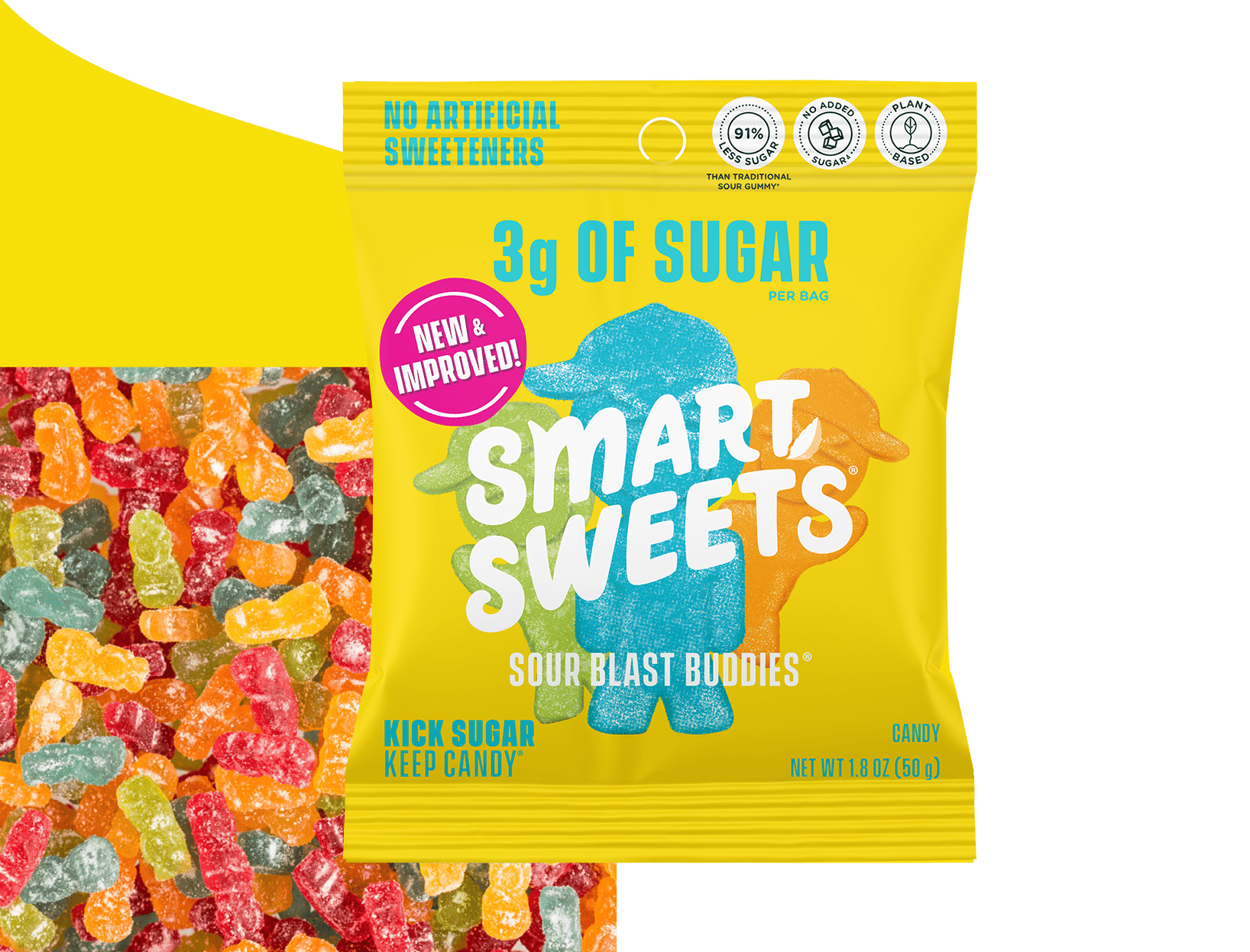 Pack of 12, Smartsweets Sour Blast Buddies, 1.8 oz - Walmart.com