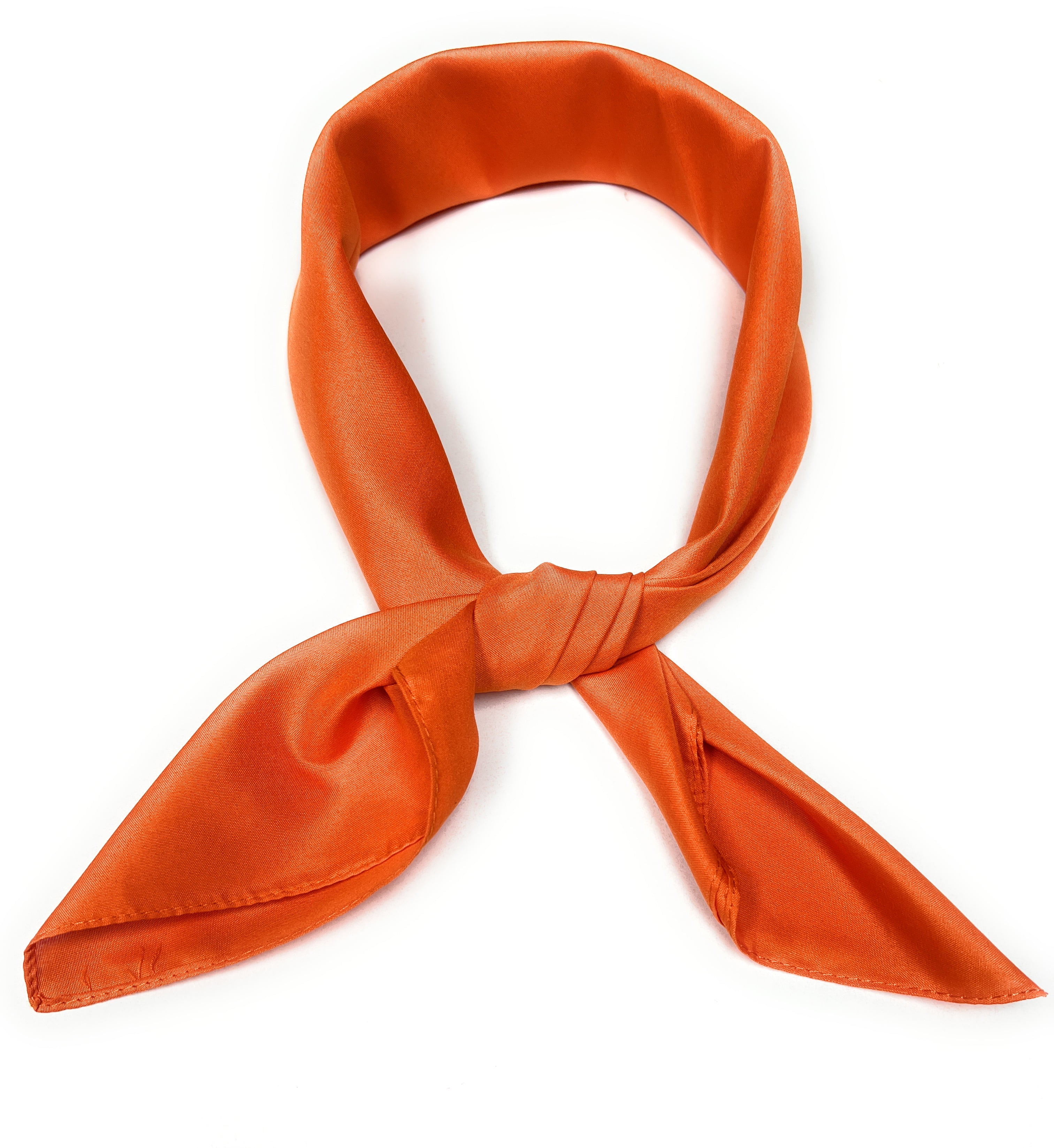 Pack of 12 Solid Ribbon Scarves, Head Neck Pocket Square Scarf (Orange ...