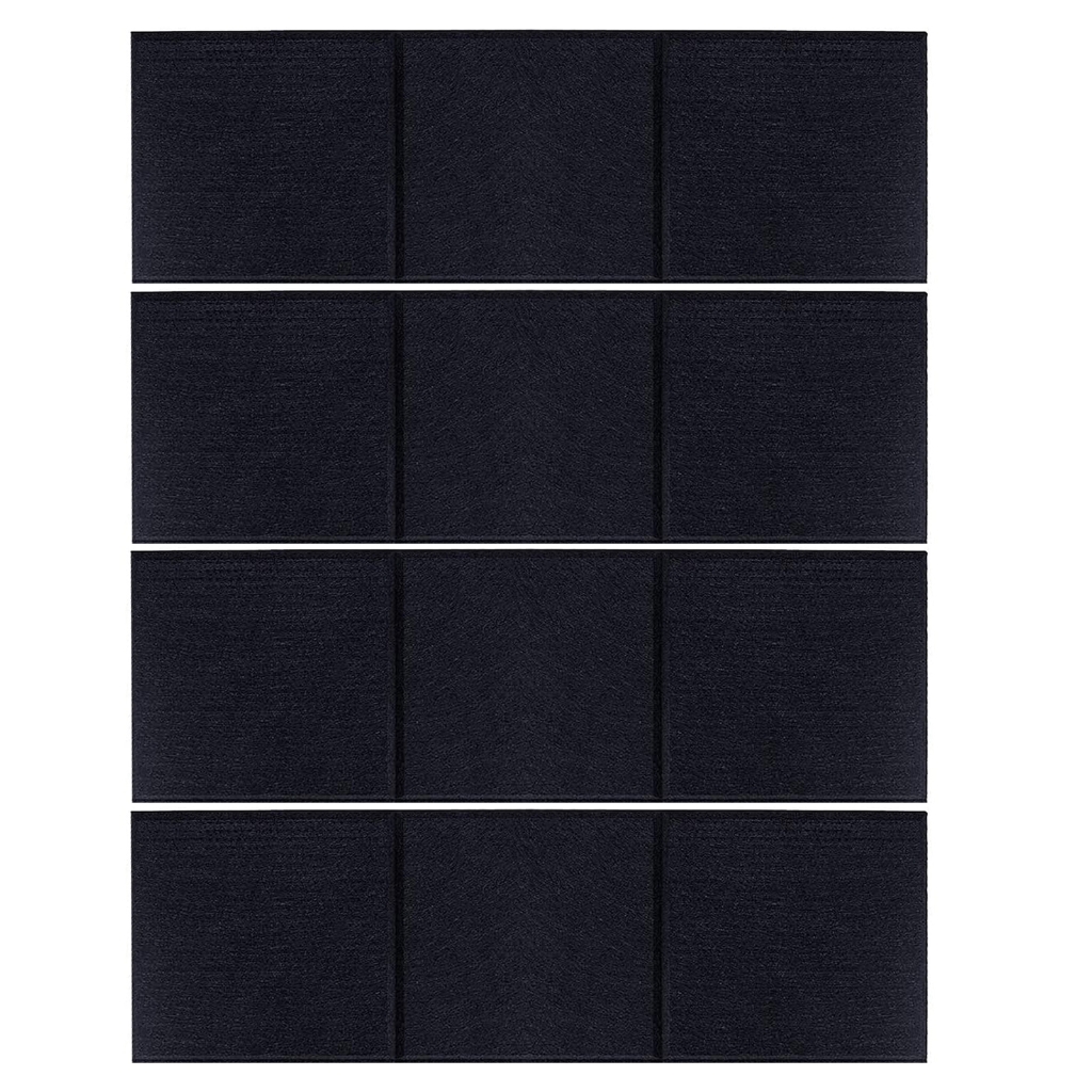 Pack of 12 Square Soundproof Wall Panels Acoustics Tiles Polyester ...