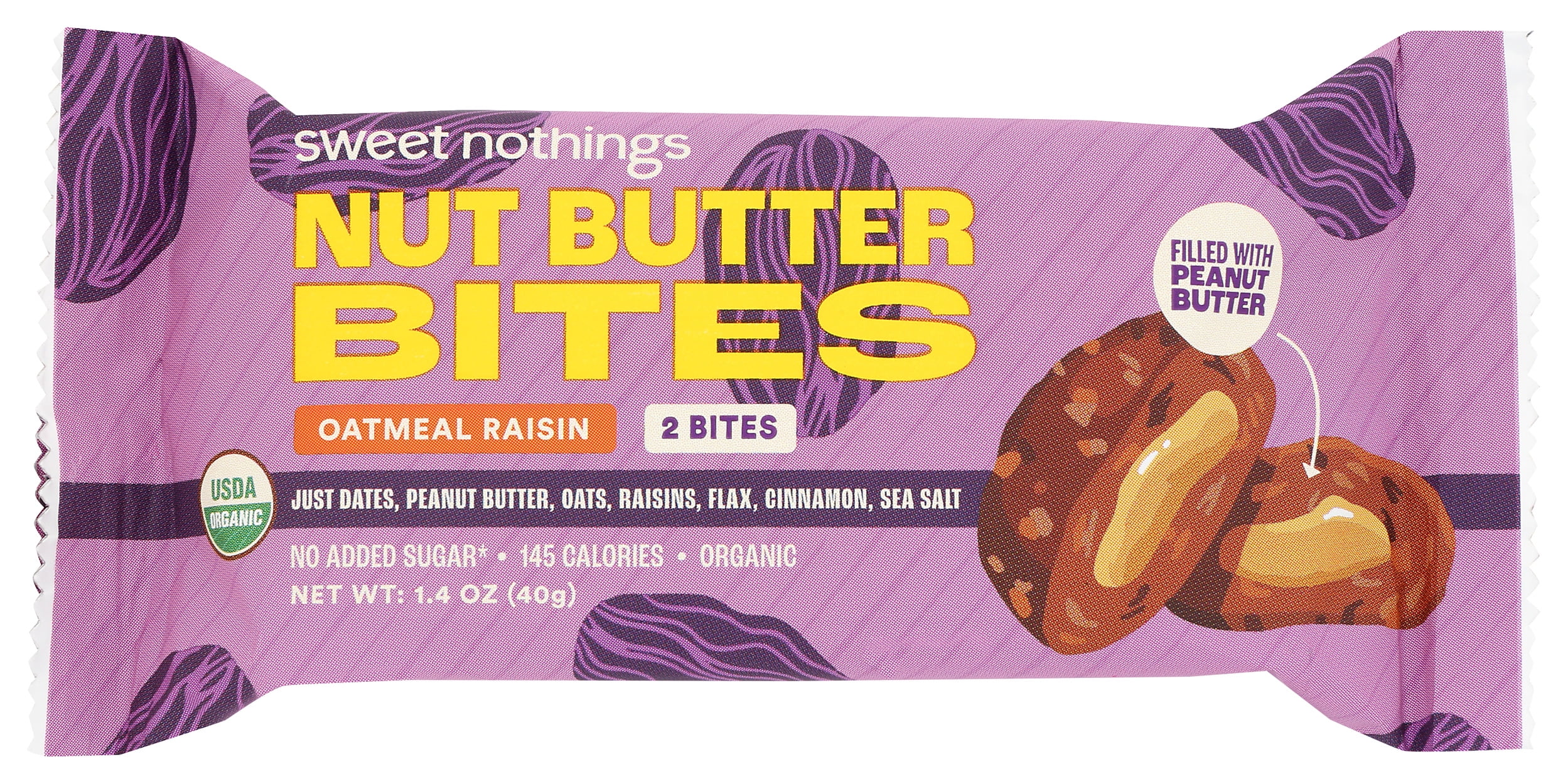 (Pack of 12), Sweet Nothings Nut Butter Bites - Oatmeal Raisin, 1.4 oz ...