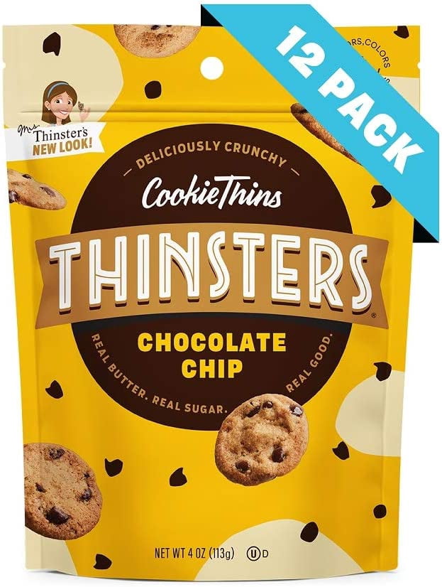 Pack of 12, Thinsters Cookie Thins Chocolate Chip, 4 oz - Walmart.com