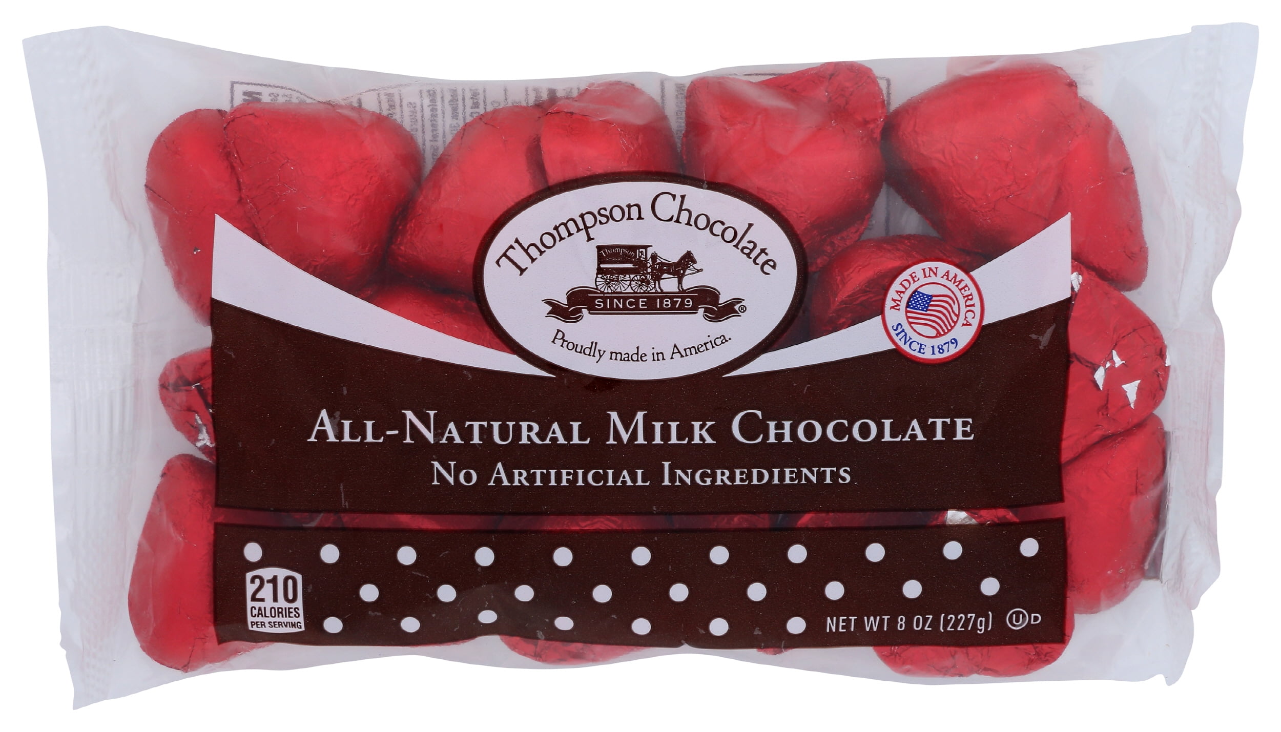 (Pack of 12), Thompson Chocolate Milk Chocolate Hearts Laydown Bag, 8 ...