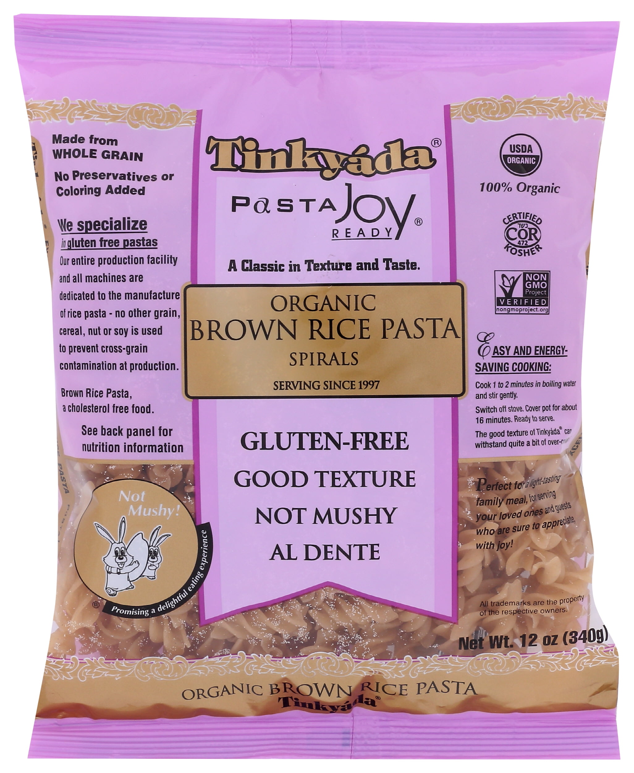 Pack of 12, Tinkyada Organic Brown Rice Pasta Spirals, 12 oz - Walmart.com