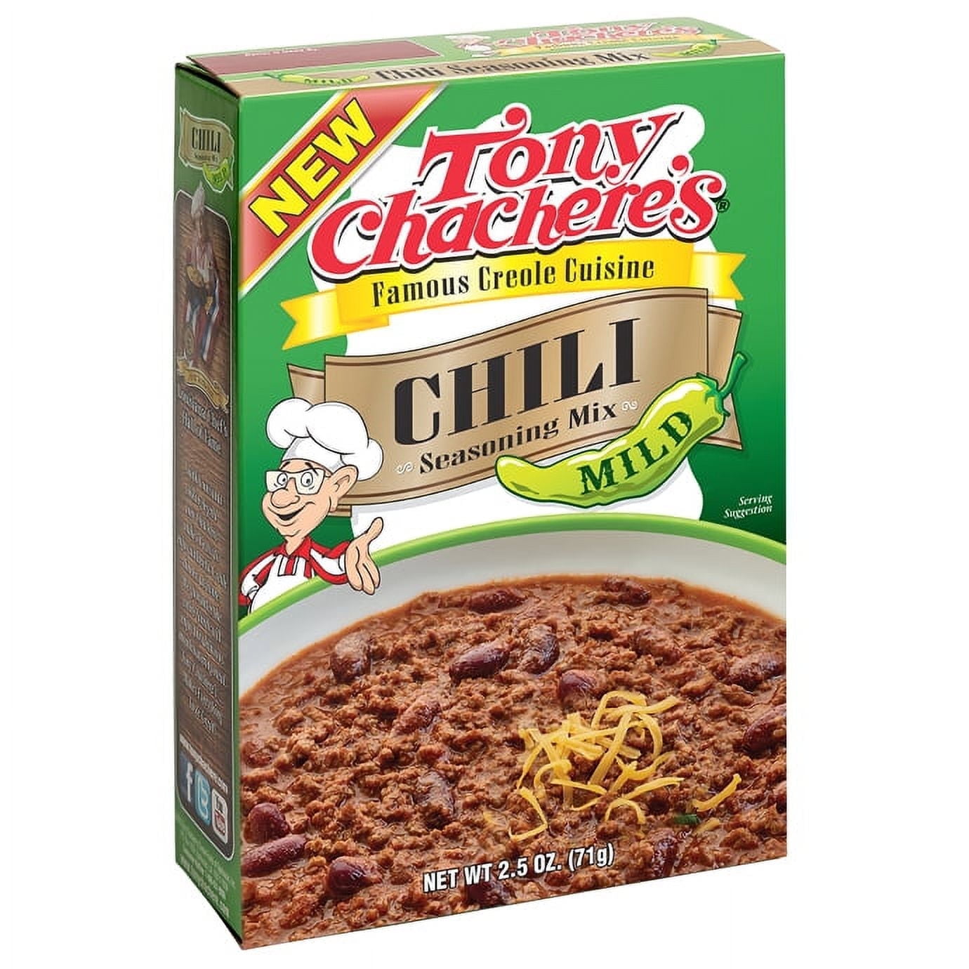 (Pack of 12) Tony Chachere's Mild Chili Seasoning Mix, 2.5 oz - Walmart.com