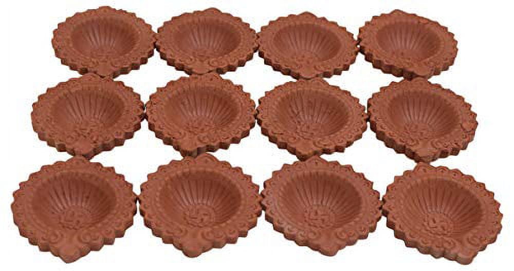 Pack of 12 Traditional Diwali Diya Handmade Clay Lamps Oil Lamp Puja ...