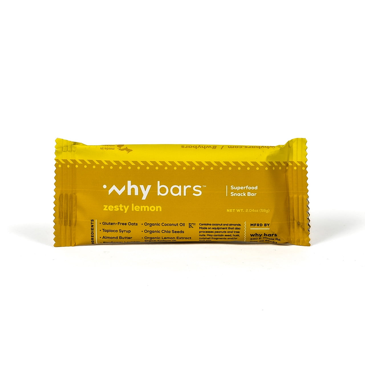 (Pack of 12), Why Bars Zesty Lemon, 2.04 oz - Walmart.com