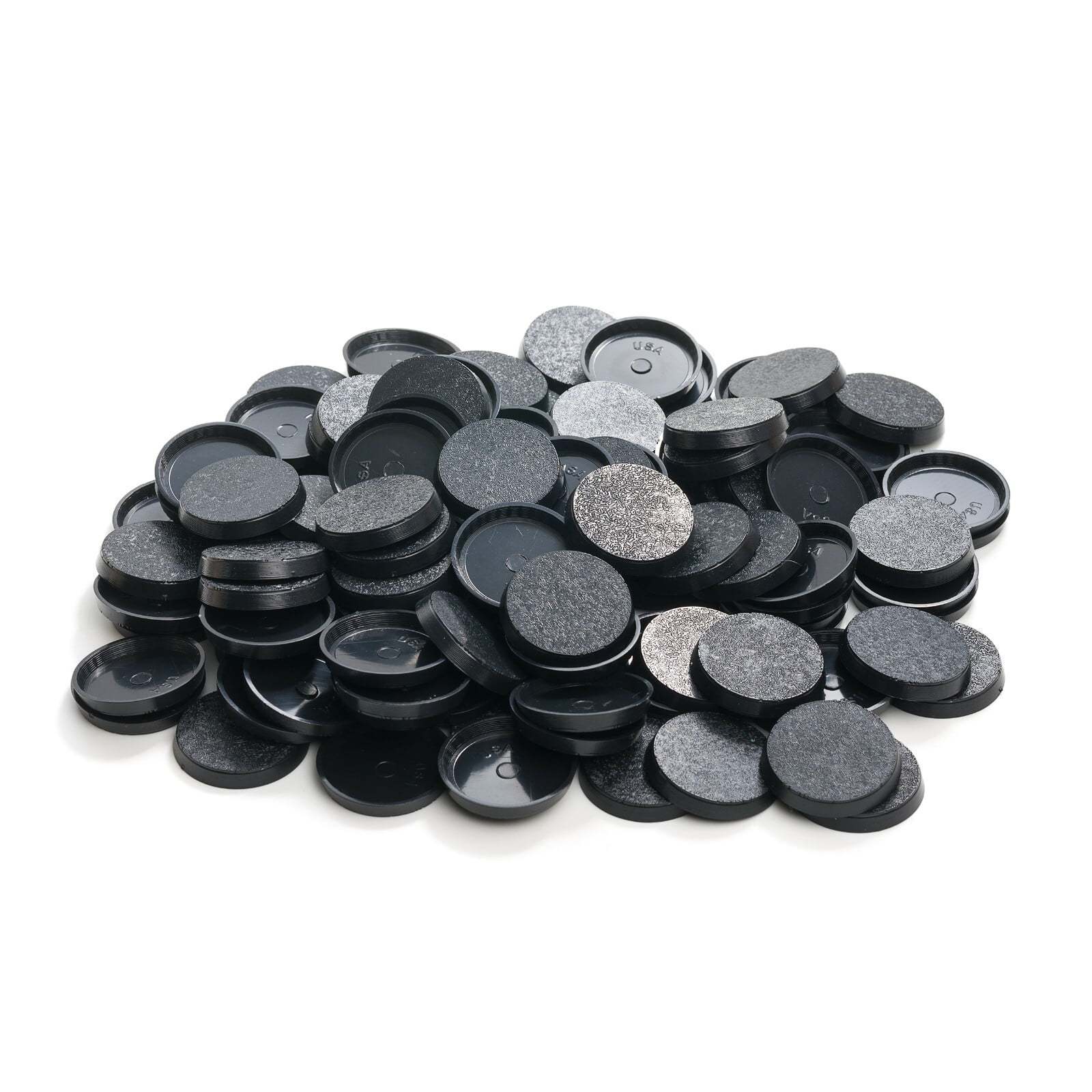 Pack of 120, 25 mm Plastic Round Bases Miniature Wargames Table gaming ...